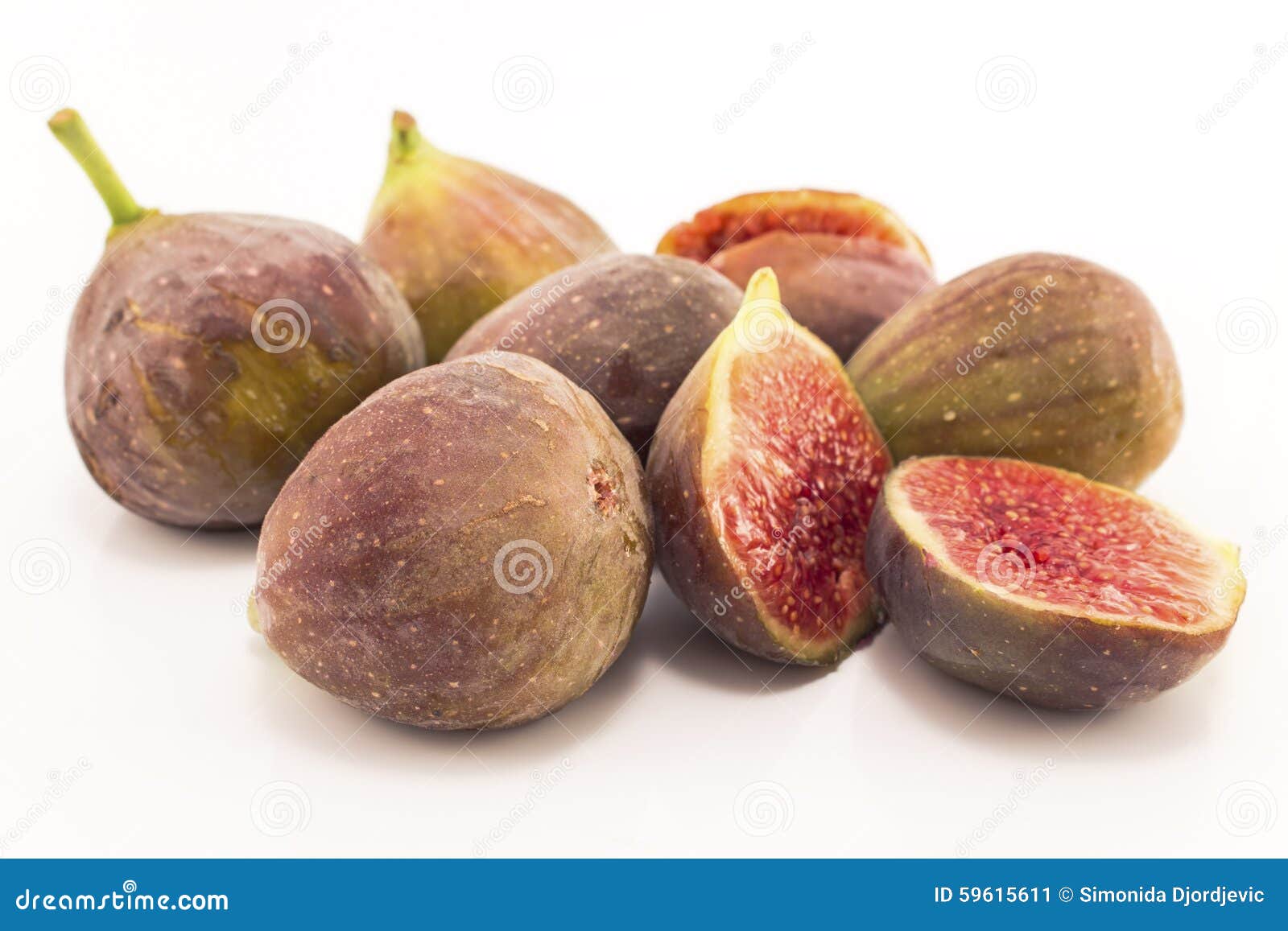 Ripe Figs Isolated on White Stock Image - Image of sweet, green: 59615611