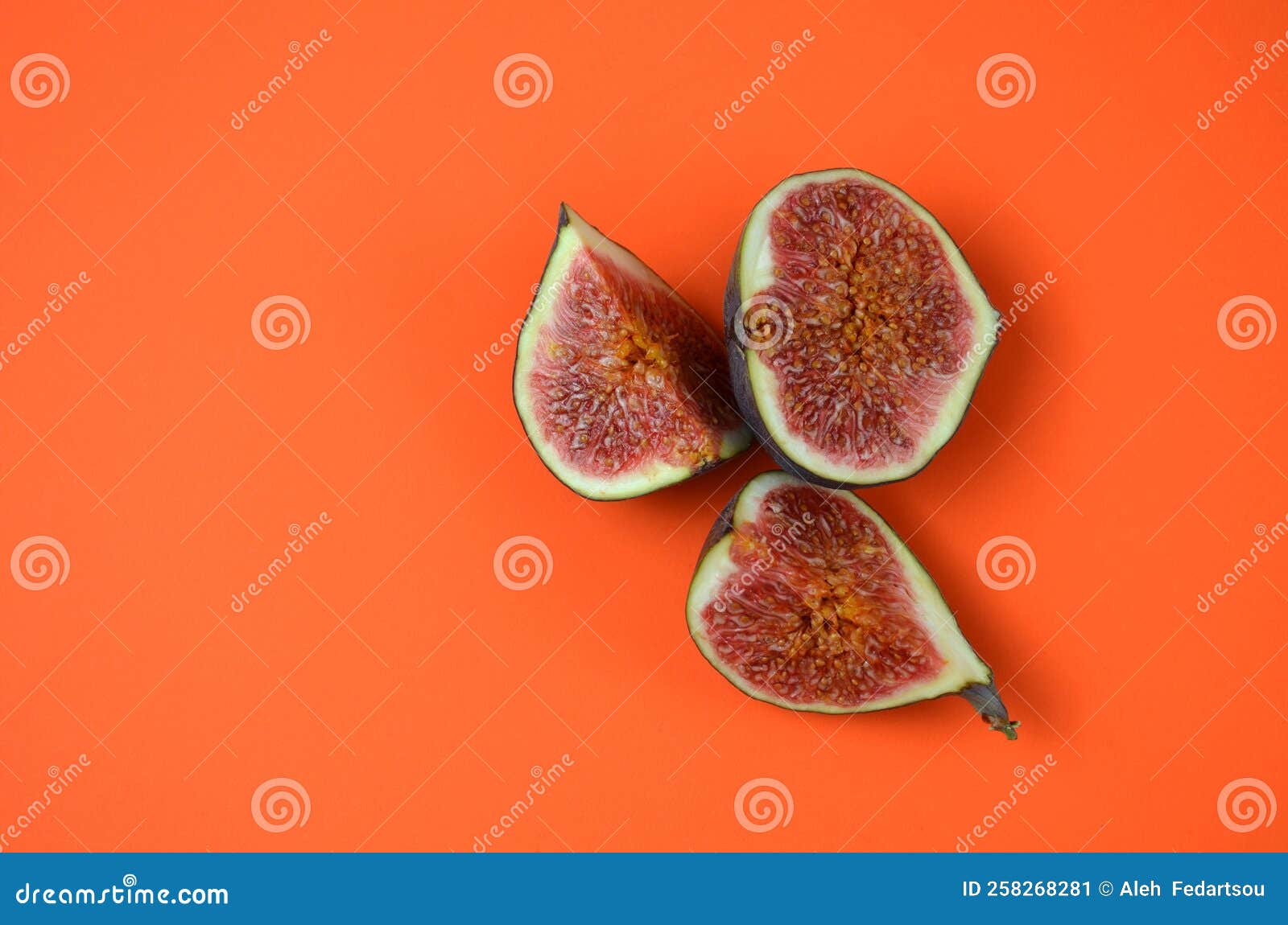 Ripe Figs on an Orange Background. Stock Image - Image of tropical ...