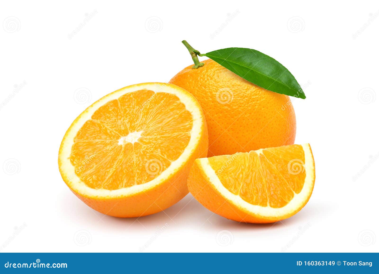 Ripe Fresh Orange Fruit with Sliced Stock Image - Image of close ...