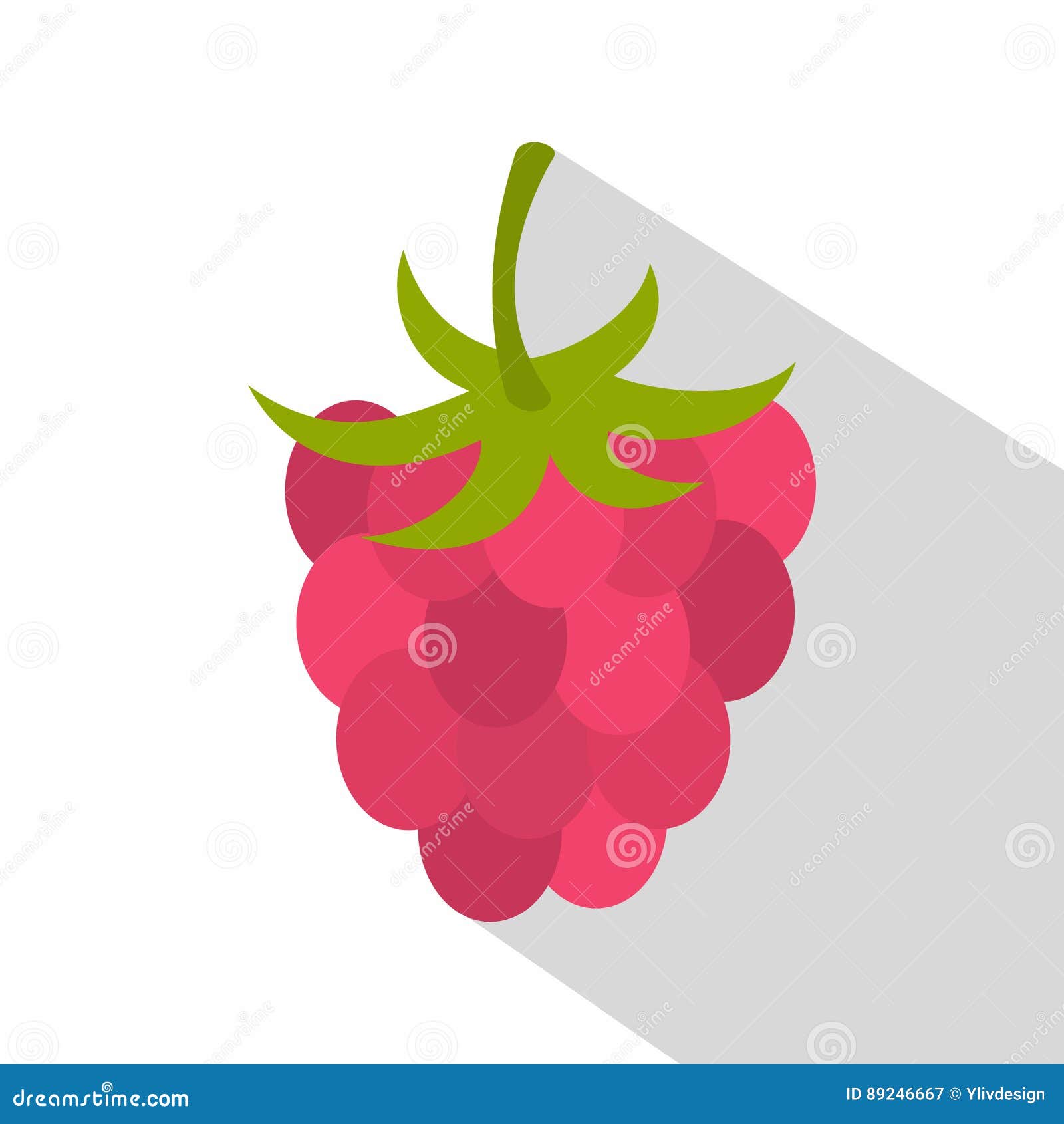 Ripe Fresh Raspberry Icon, Flat Style Stock Vector - Illustration of ...