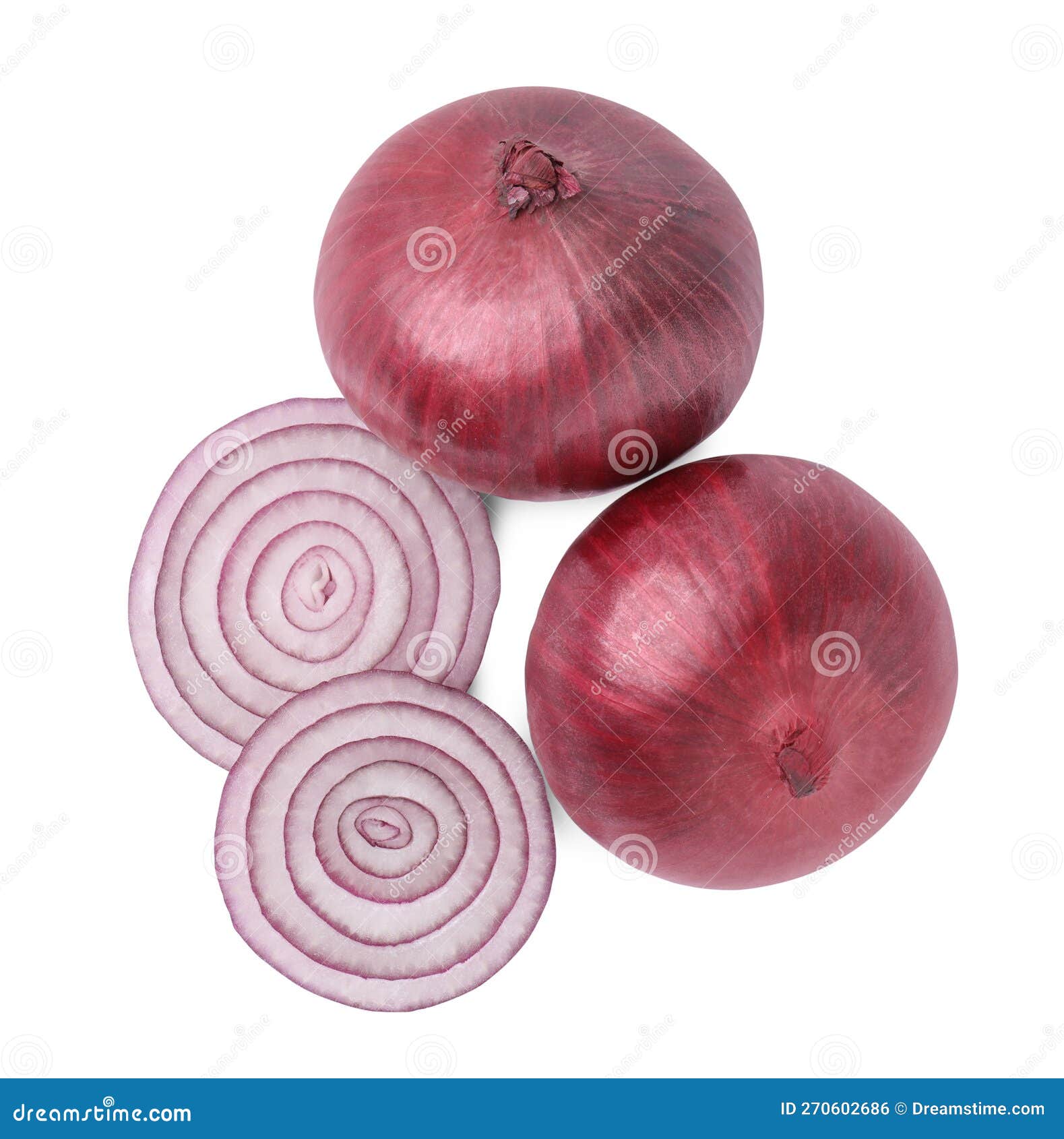 Ripe Fresh Red Onions Isolated on White, Top View Stock Photo - Image ...