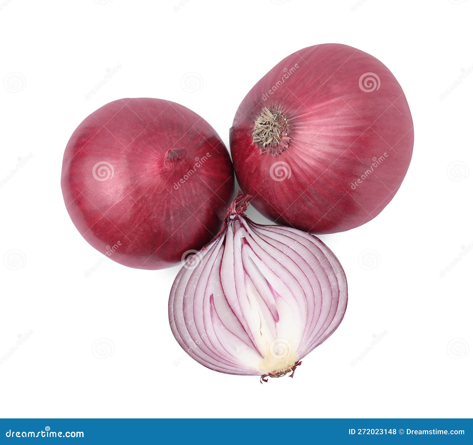 Ripe Fresh Red Onions Isolated on White, Top View Stock Photo - Image ...