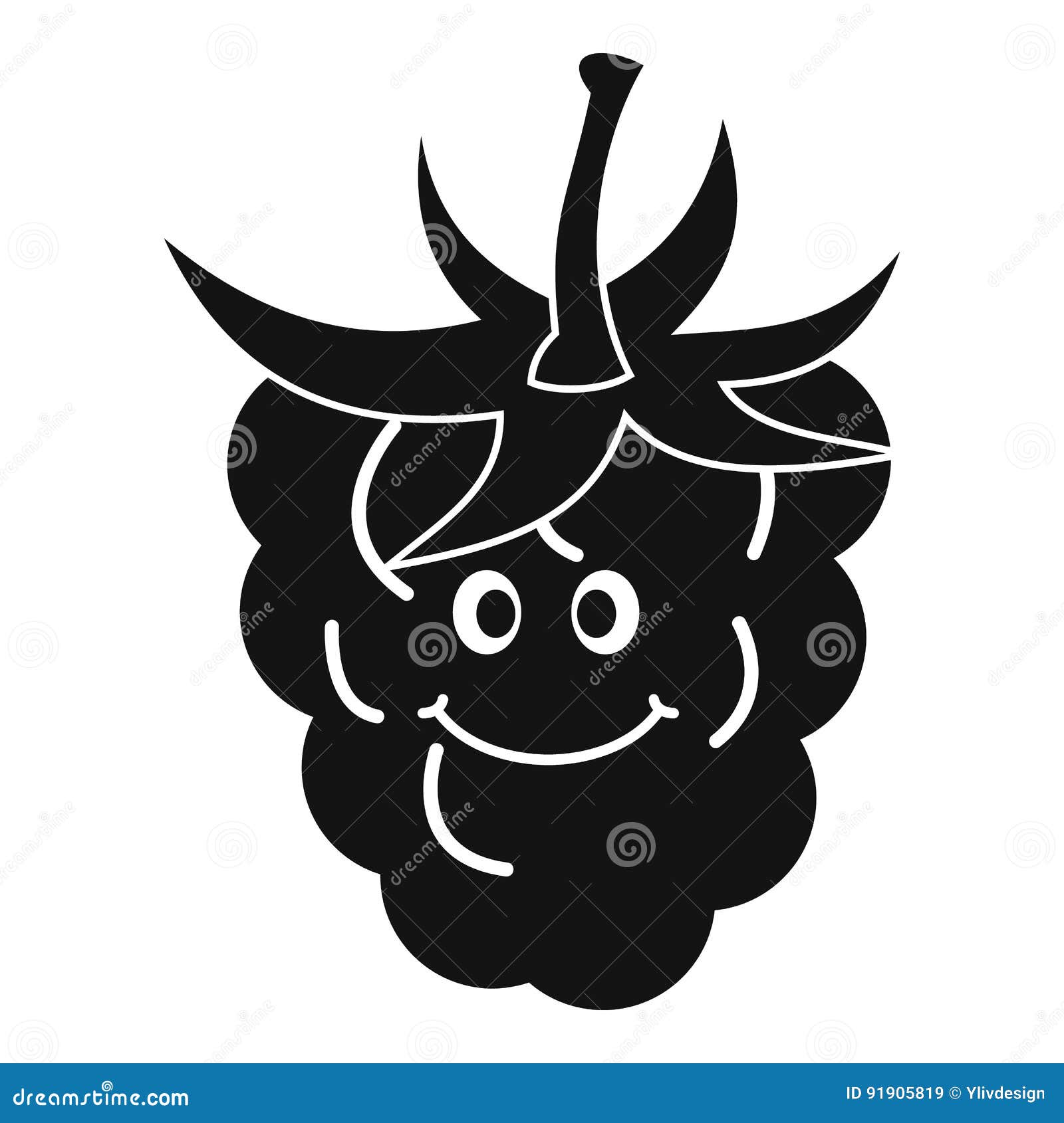 Ripe Fresh Smiling Raspberry Icon Simple Stock Vector - Illustration of ...