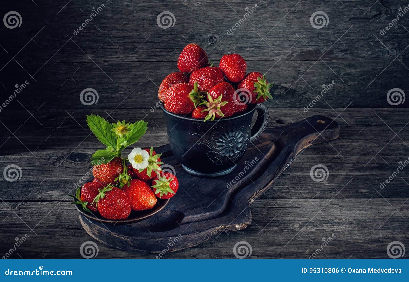 Ripe Fresh Strawberries in a Clay Pot in a Rustic Style. Art Stock ...