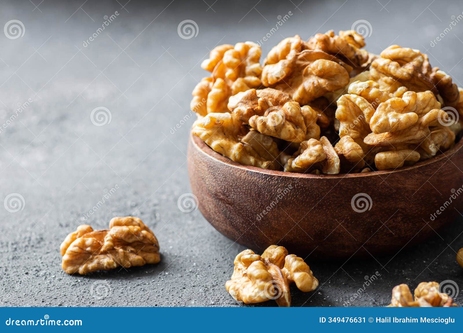 Ripe and Fresh Walnut Kernels in Bowl or Burlap Sack without Shell on ...