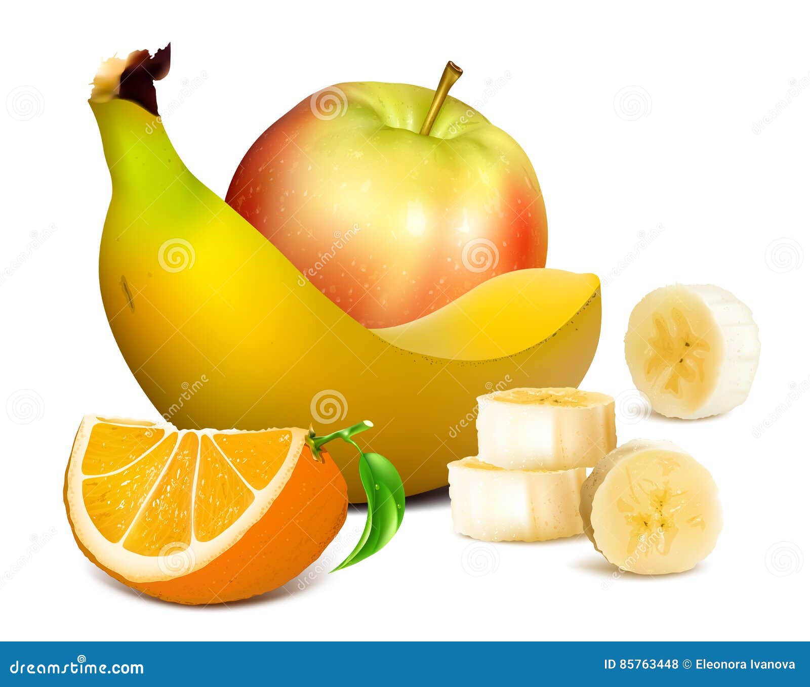 Ripe Fruits with Vector Illustration Stock Vector - Illustration of ...