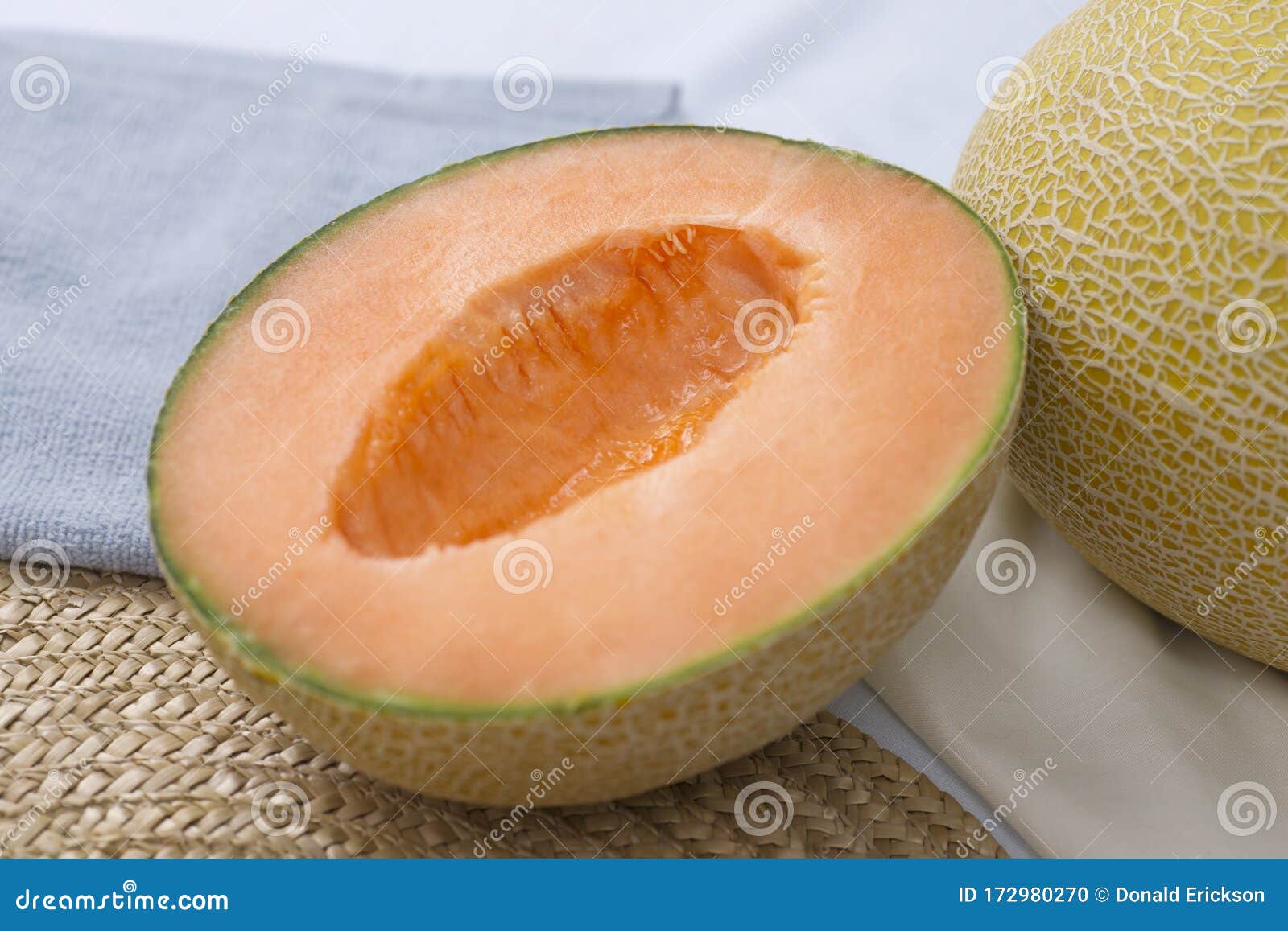 Ripe Golden Cantaloupe stock photo. Image of macro, food - 172980270