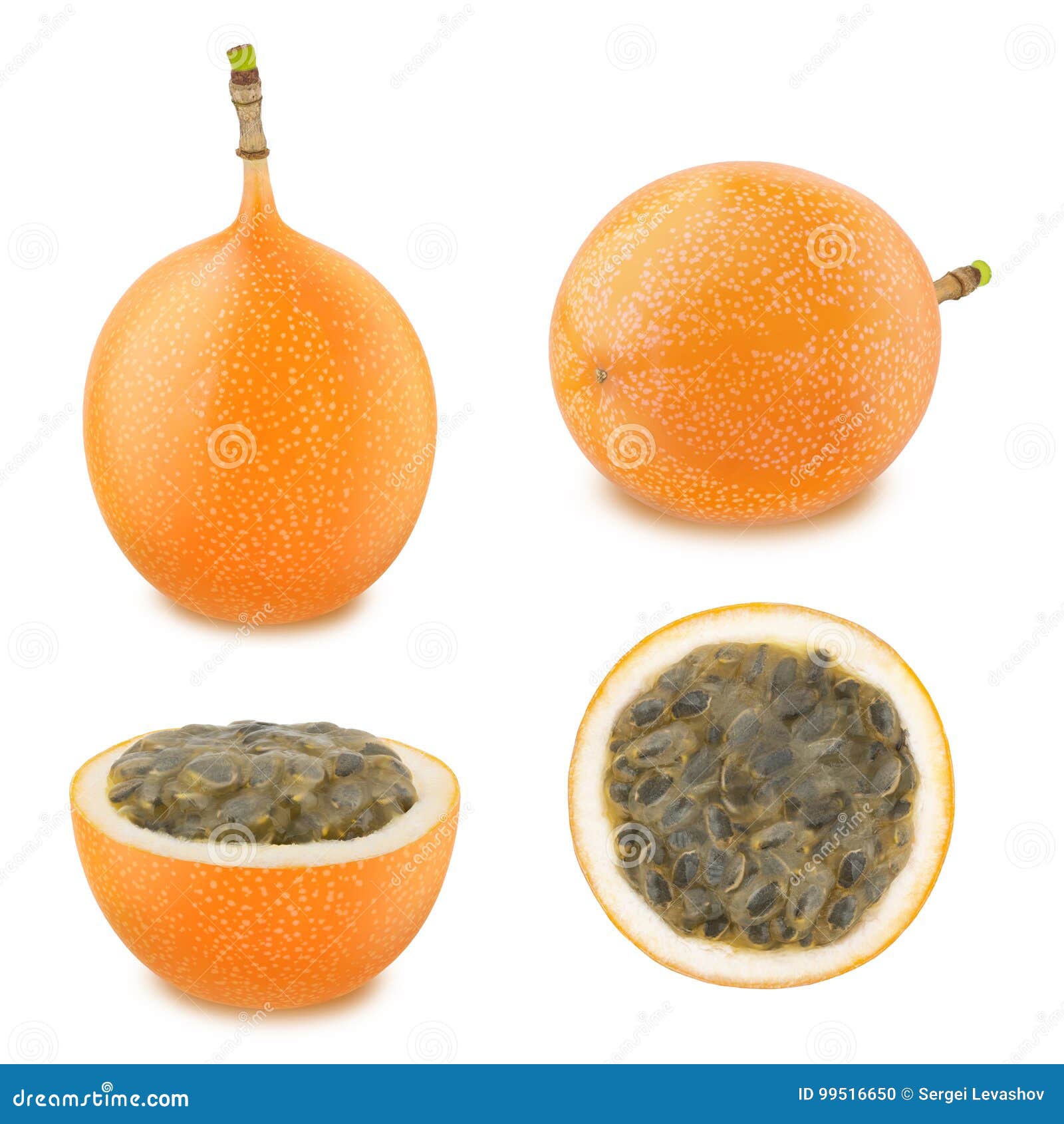 Ripe Granadilla Collection. As Design Elements. Stock Photo - Image of ...