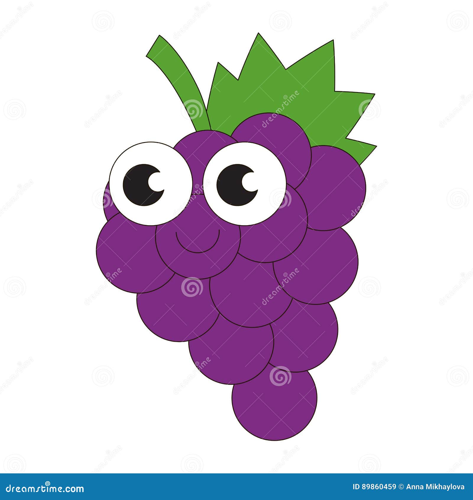 Ripe grapes cartoon. stock vector. Illustration of fresh - 89860459