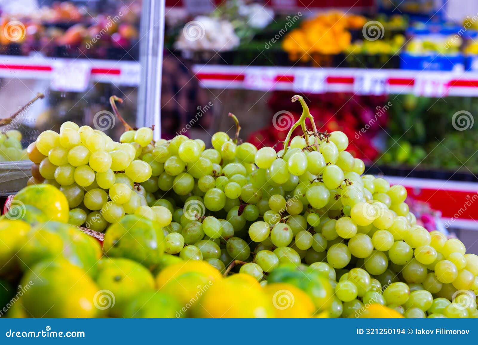 Ripe Grapes on the Stalls at Supermarket Stock Photo - Image of natural ...