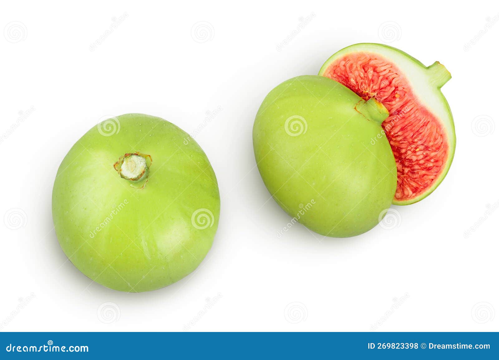 Ripe Green Fig Fruit Isolated on White Background with Full Depth of ...