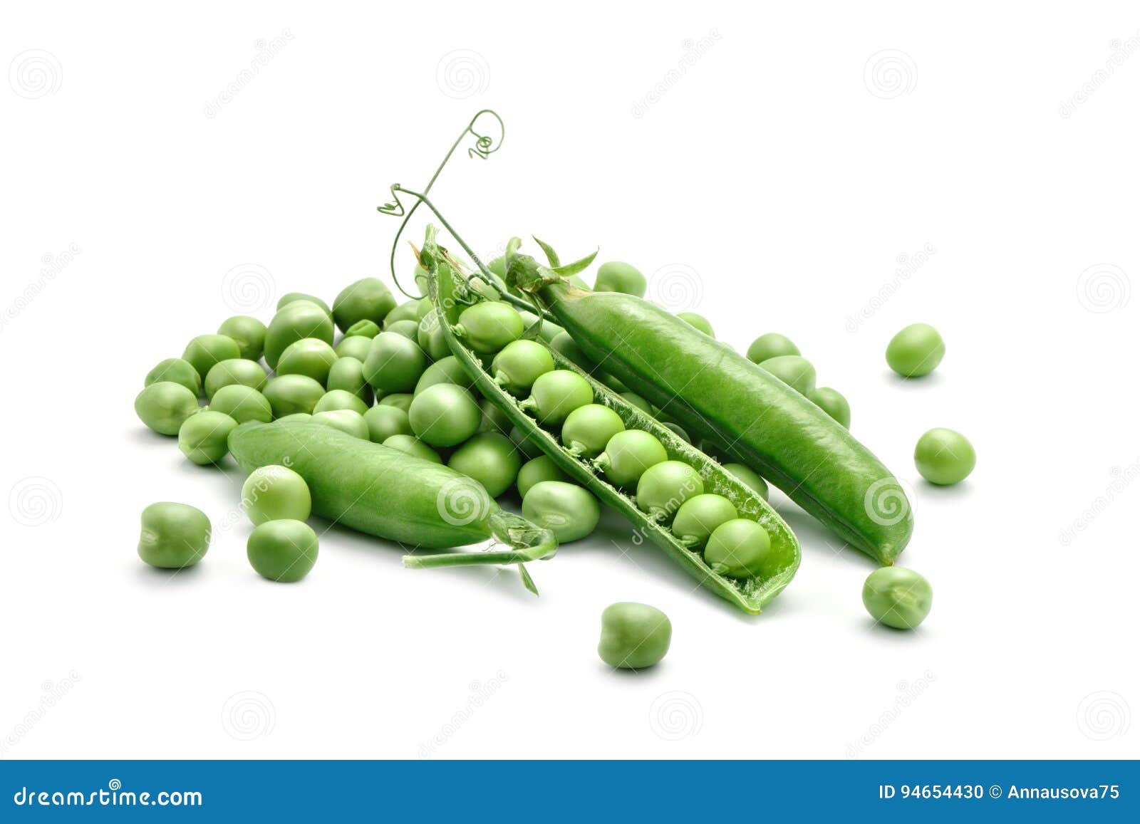 Ripe Green Peas on a White Background. an Isolated Object Stock Photo ...