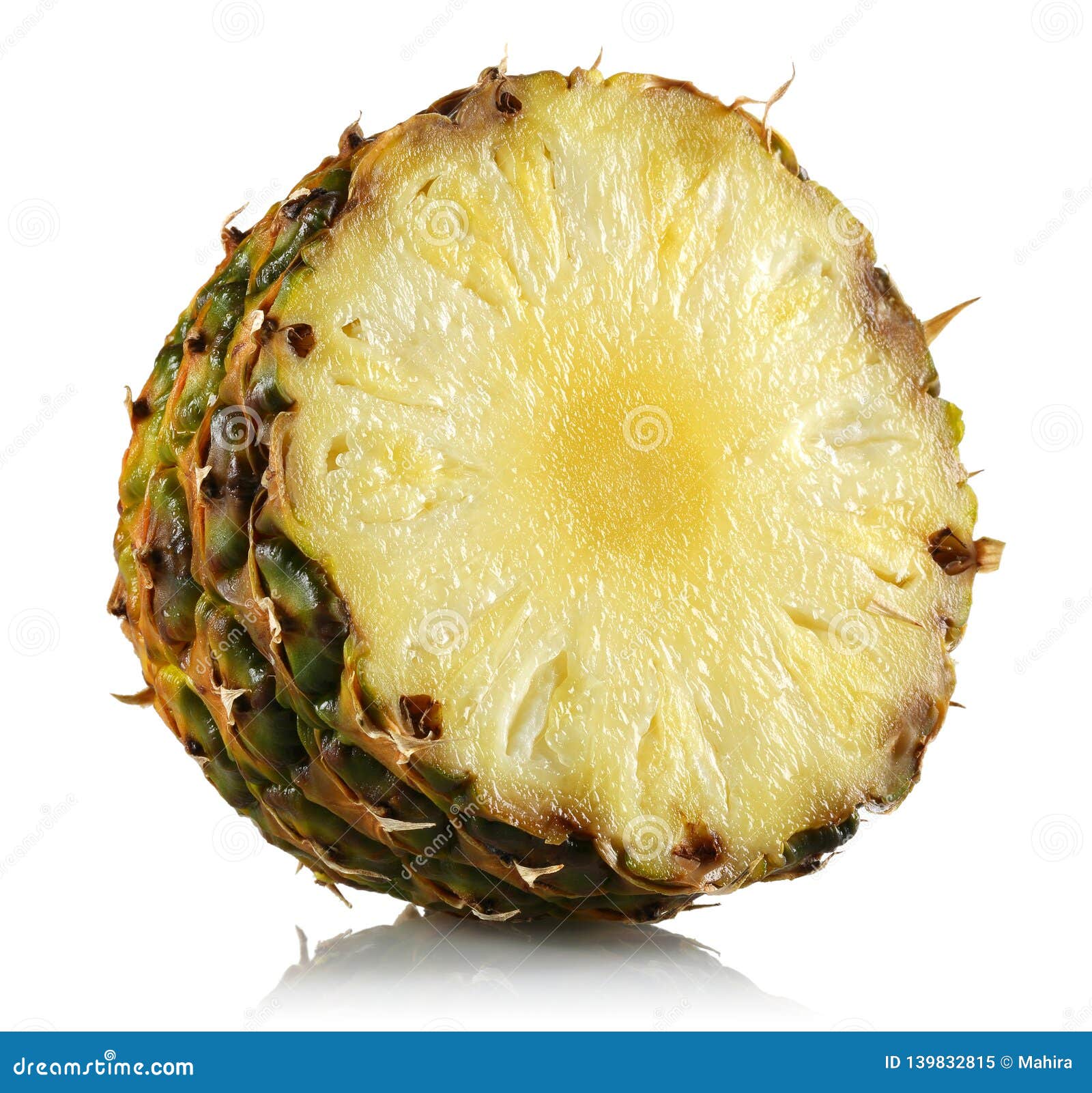 Ripe Half Pineapple Fruit Isolated on White Stock Image - Image of ...