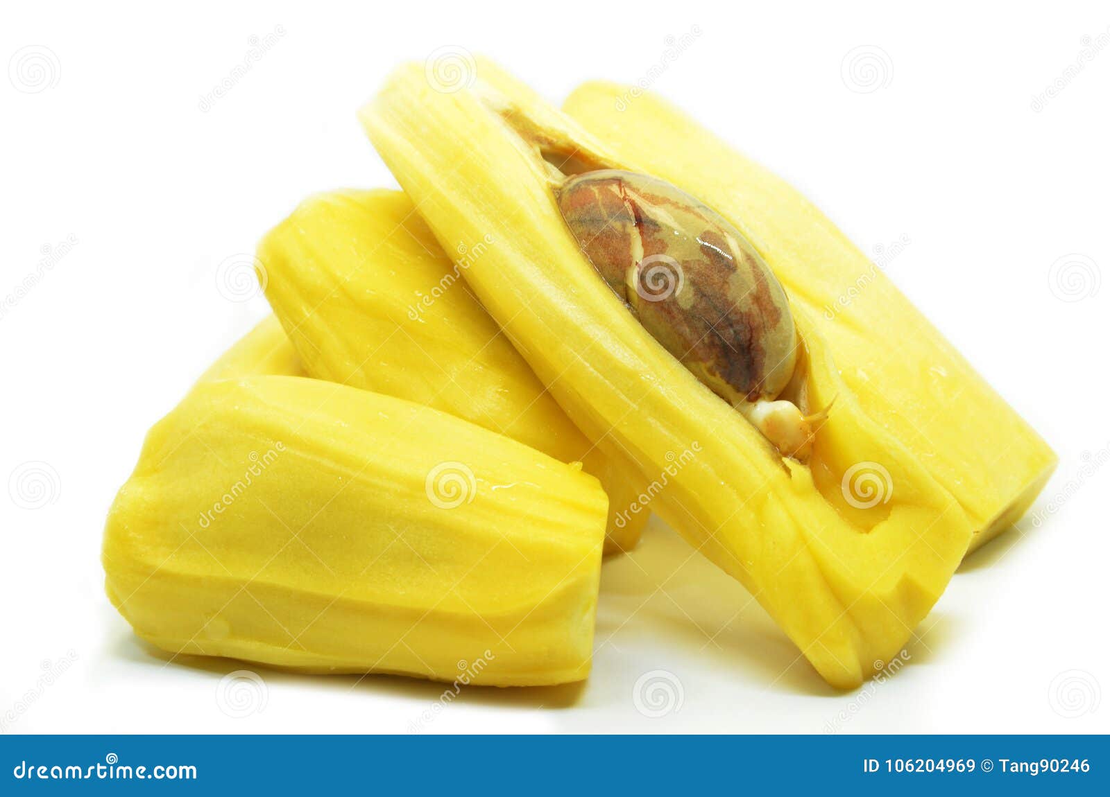 Ripe jackfruit isolated stock image. Image of slices - 106204969