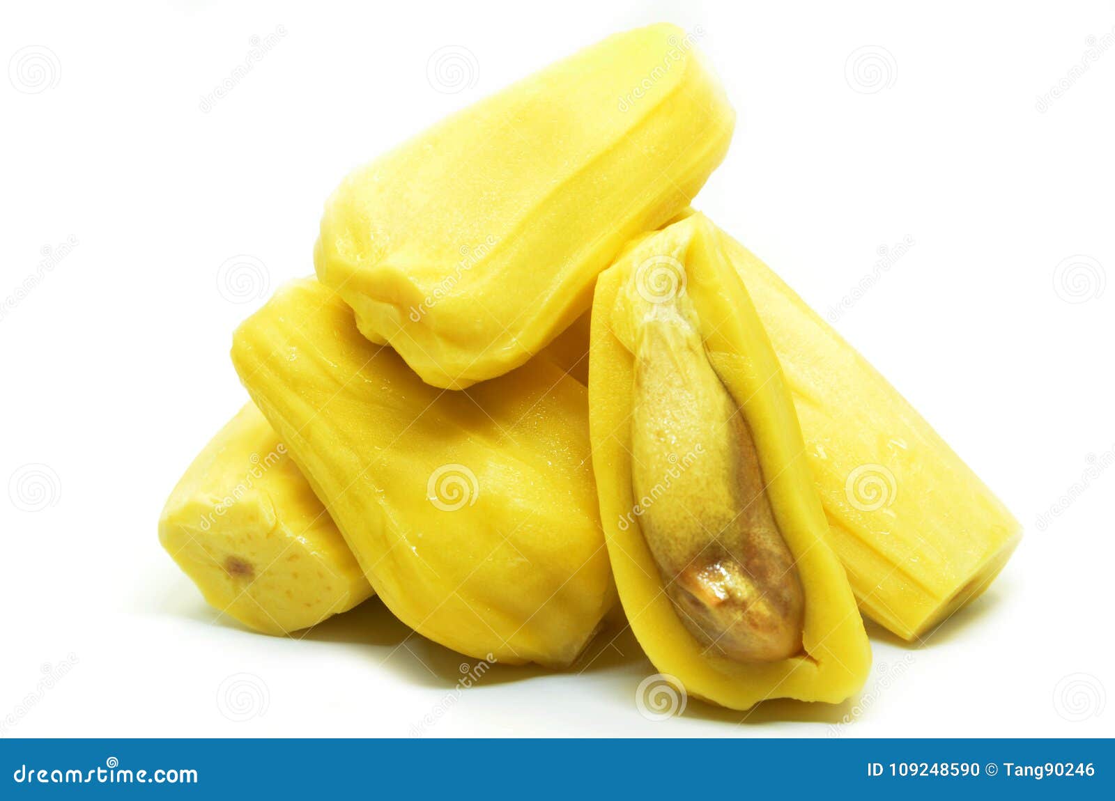 Ripe jackfruit isolated stock photo. Image of pieces - 109248590