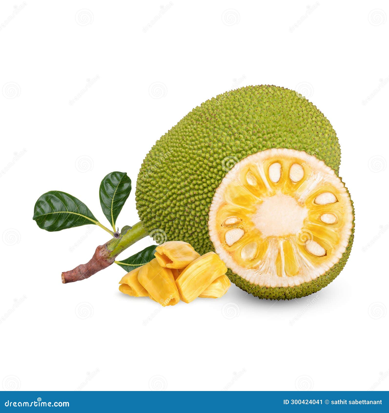 Ripe Jackfruit Isolated on White Background Stock Image - Image of ...