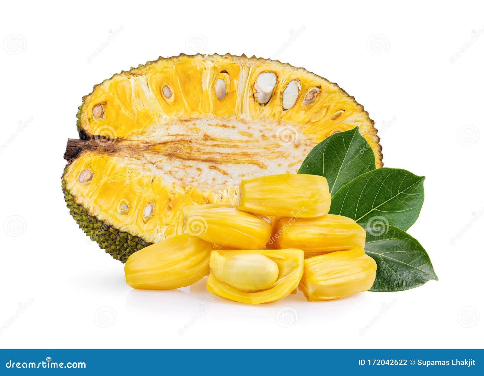 Ripe Jackfruit Isolated on White Background Stock Photo - Image of ...