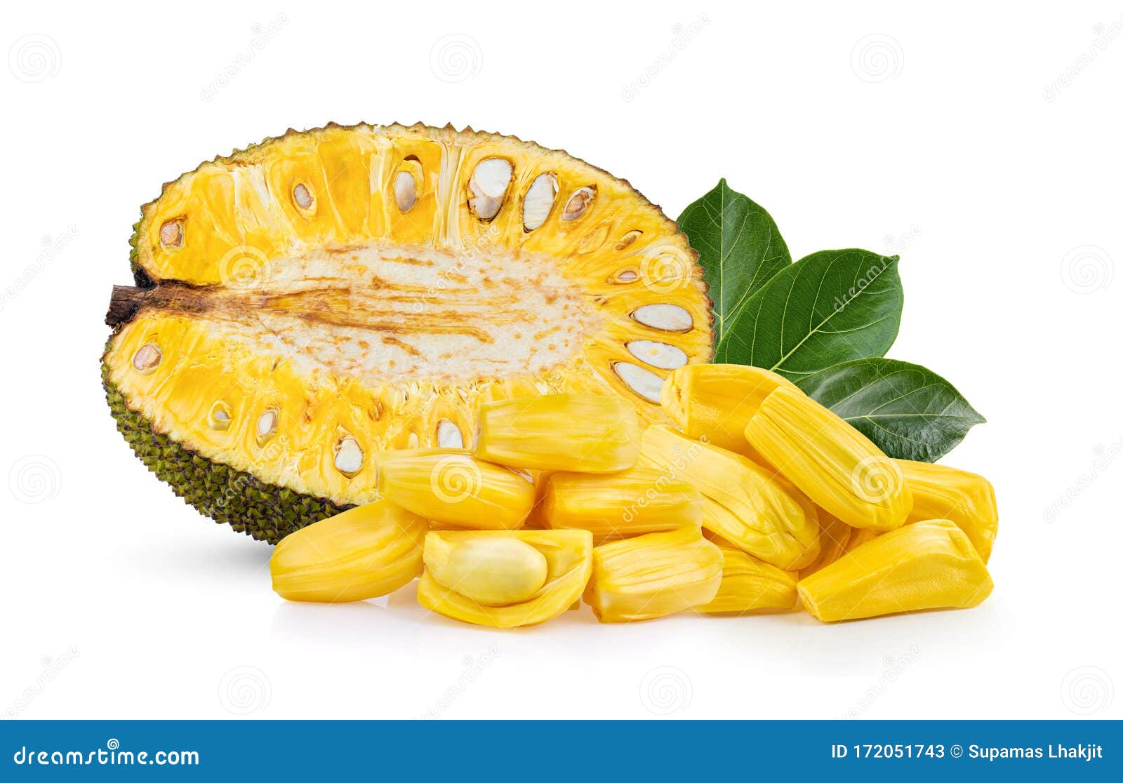 Ripe Jackfruit Isolated on White Background Stock Image - Image of ...