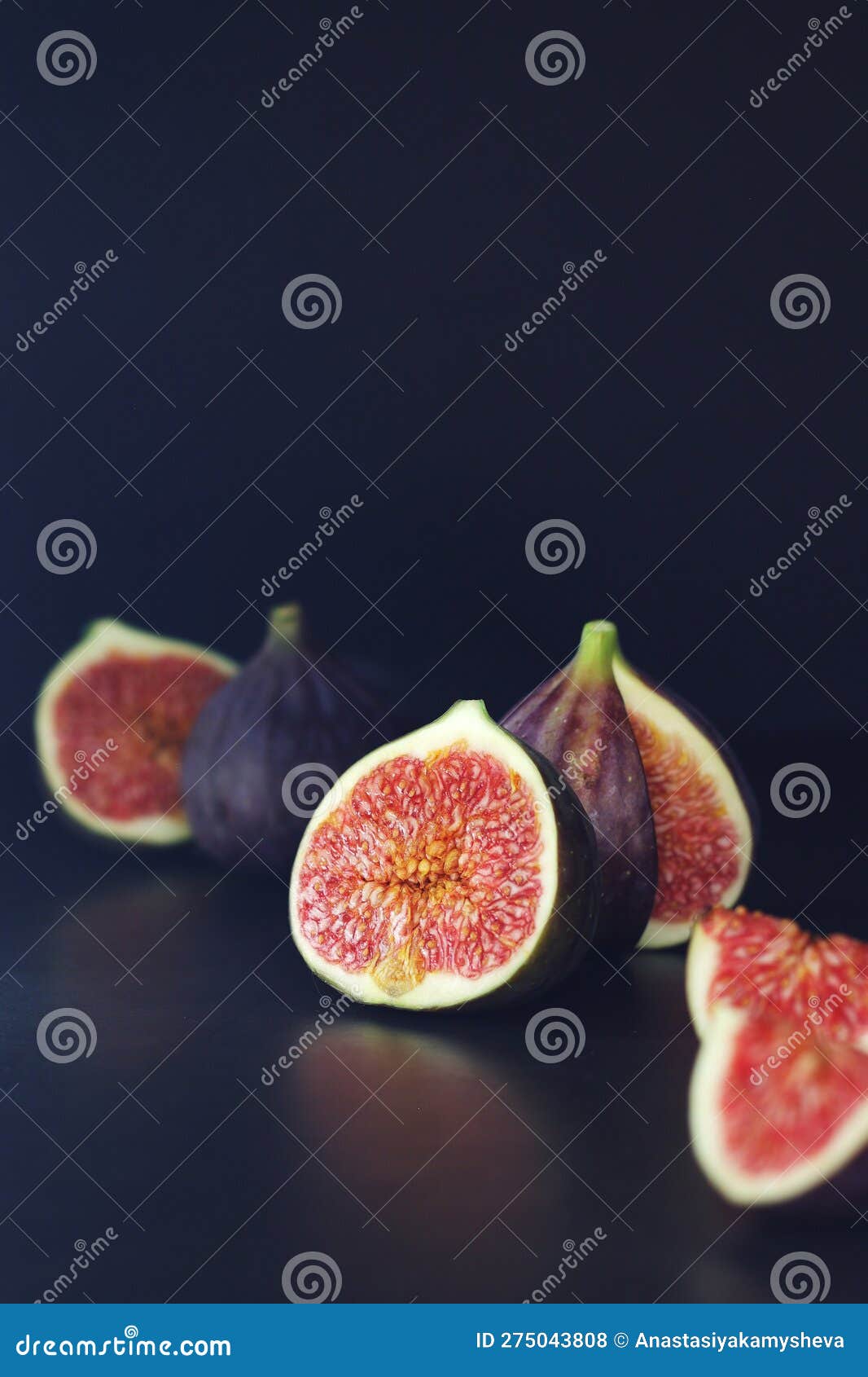 Ripe juicy figs in low key stock photo. Image of healthy - 275043808