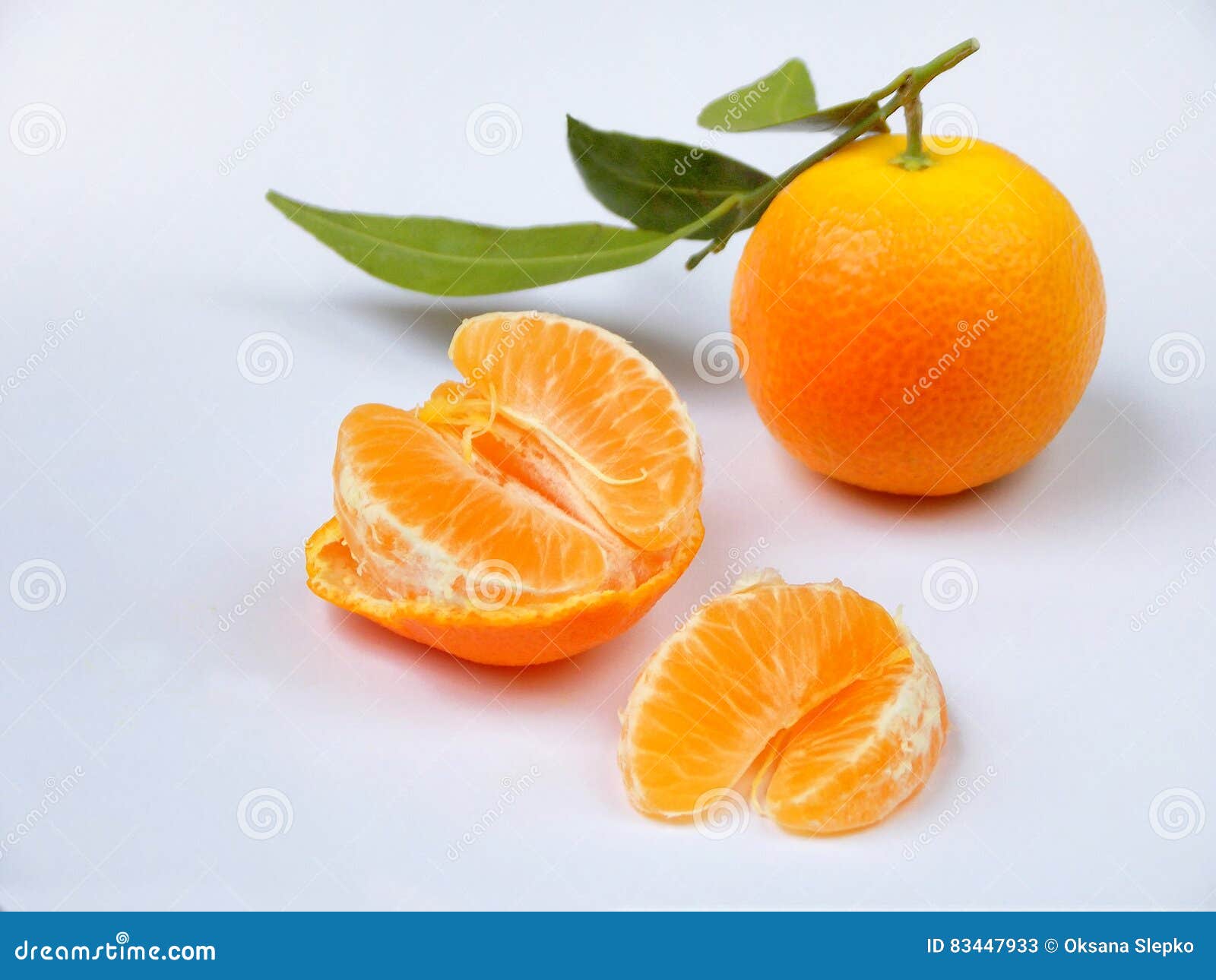 Ripe Juicy Tangerines on a White Background. Stock Image - Image of ...