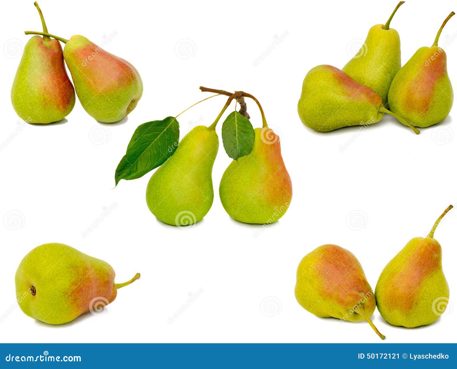 Ripe Large Yellow Pears. Presented on a White Background. Stock Image ...