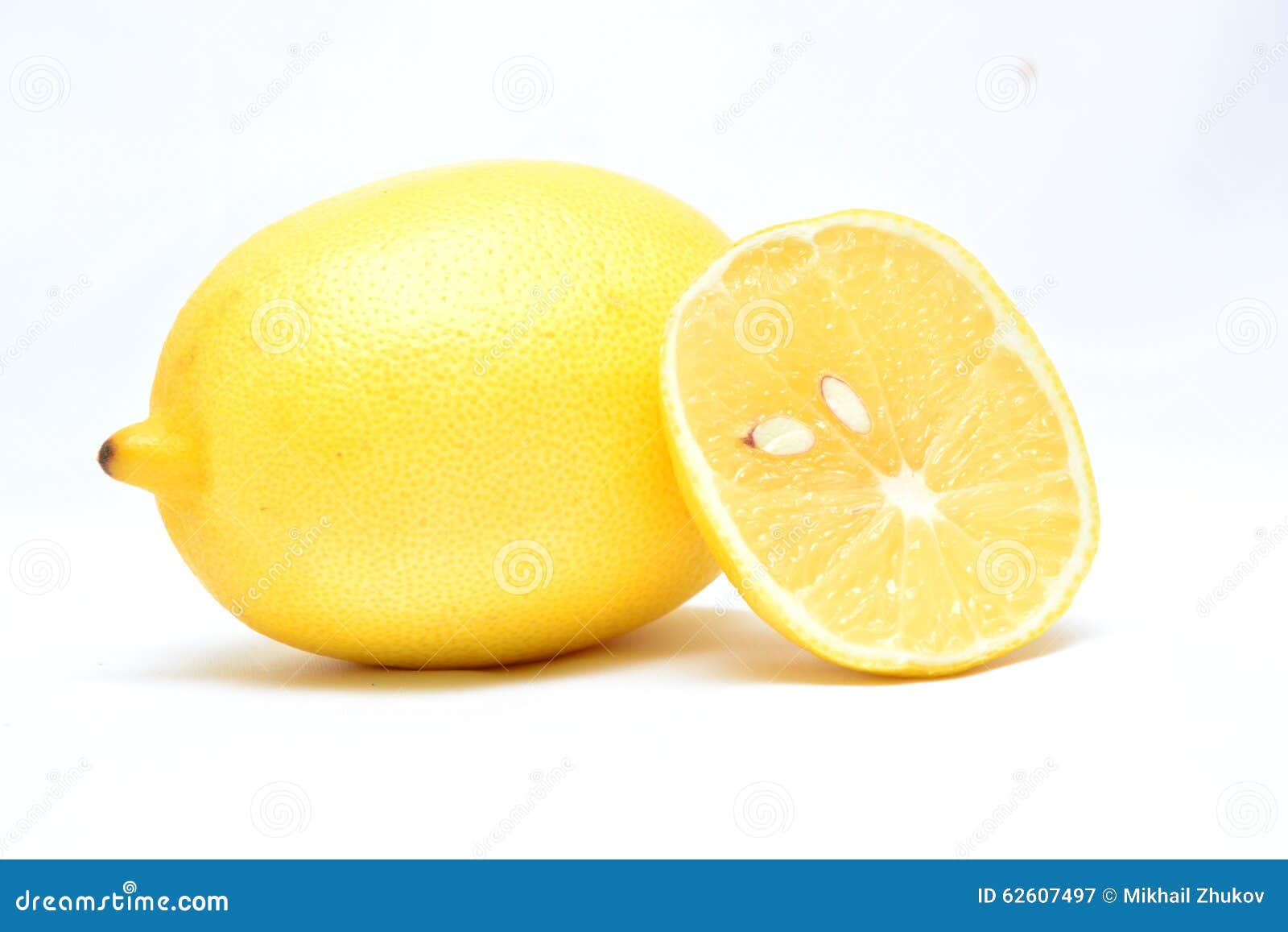 Ripe Lemons on White Background. Stock Image - Image of attract ...