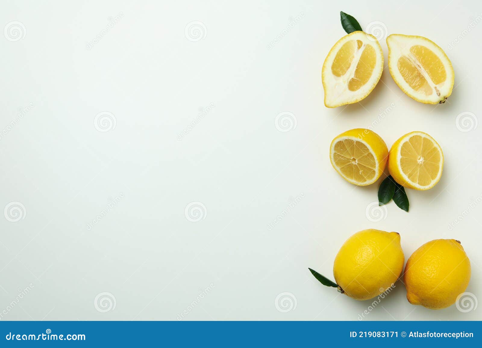 Ripe Lemons on White Background, Space for Text Stock Image - Image of ...