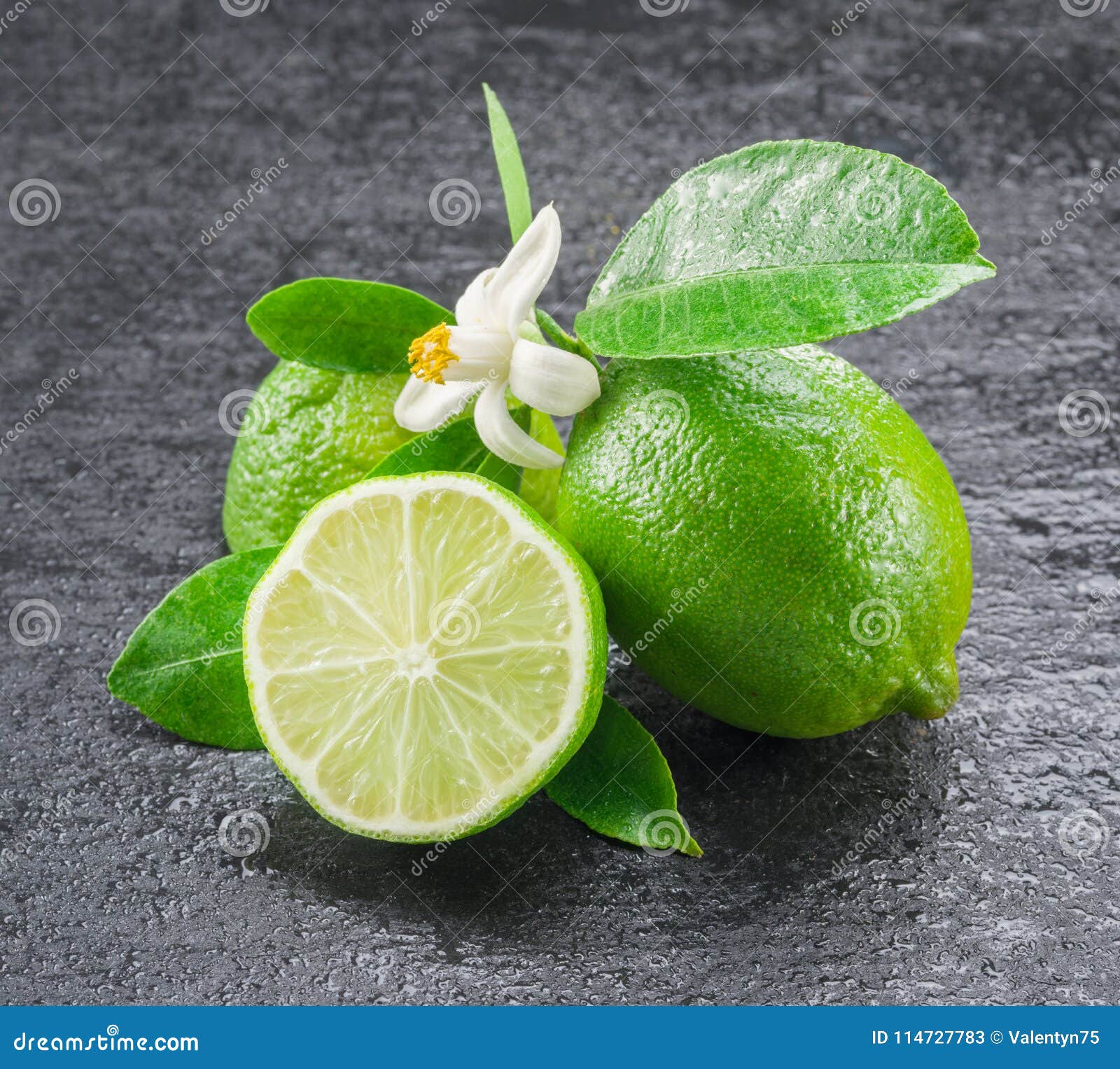 Ripe Lime Fruits on the Gray Background. Stock Image - Image of fruits ...