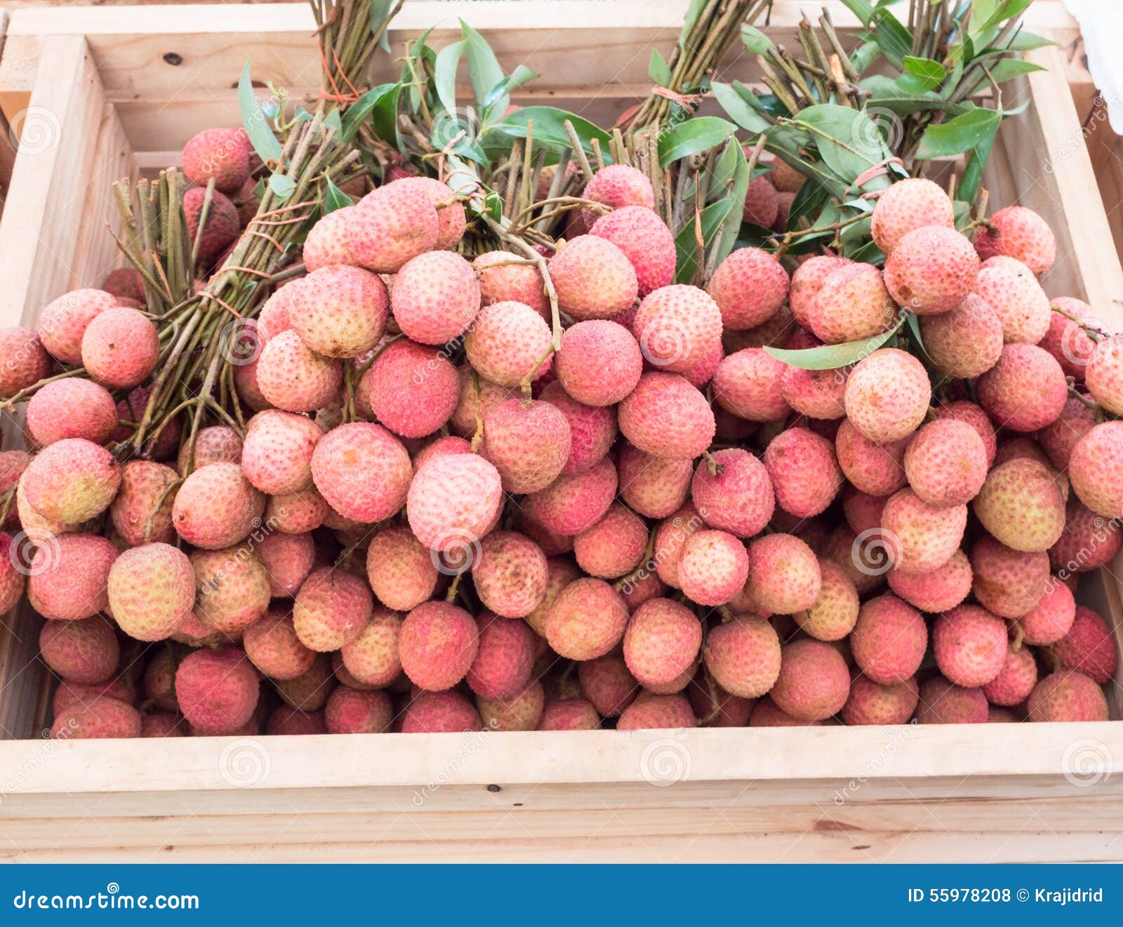 Ripe lychee in the market stock photo. Image of food - 55978208