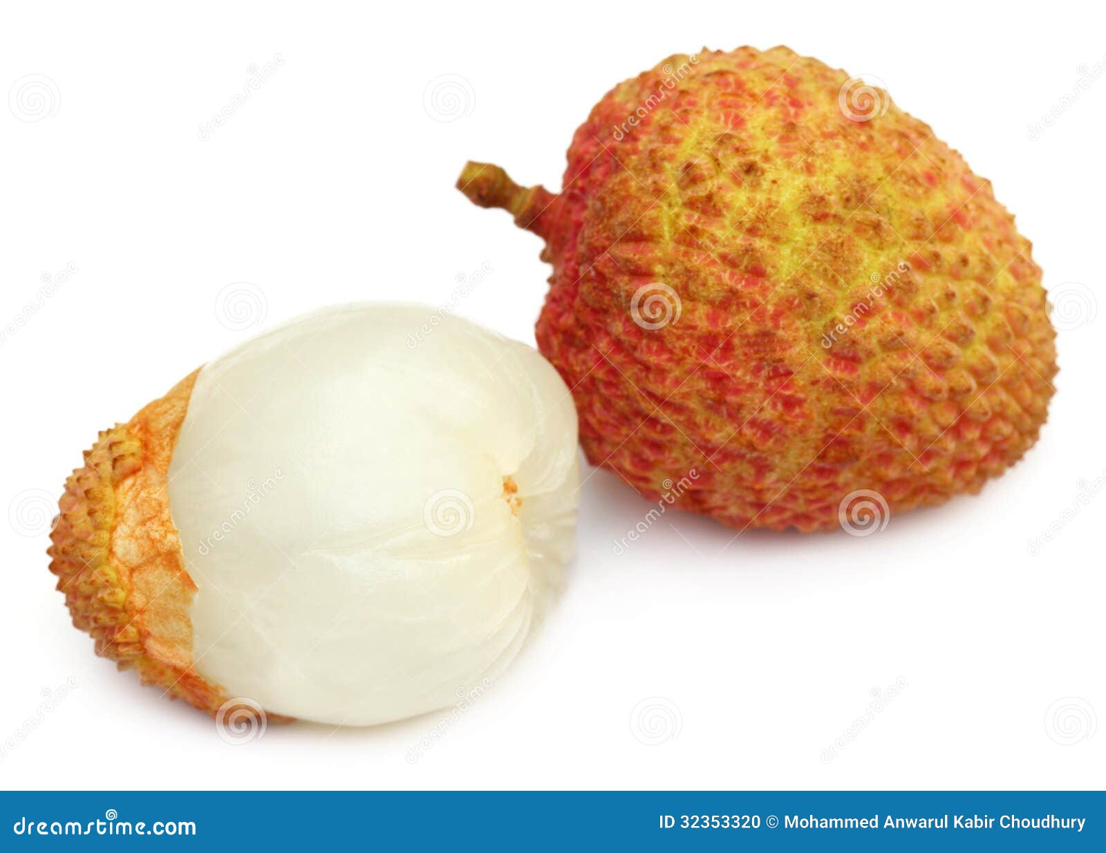 Ripe Lychee With Peeled One Stock Photo - Image: 32353320