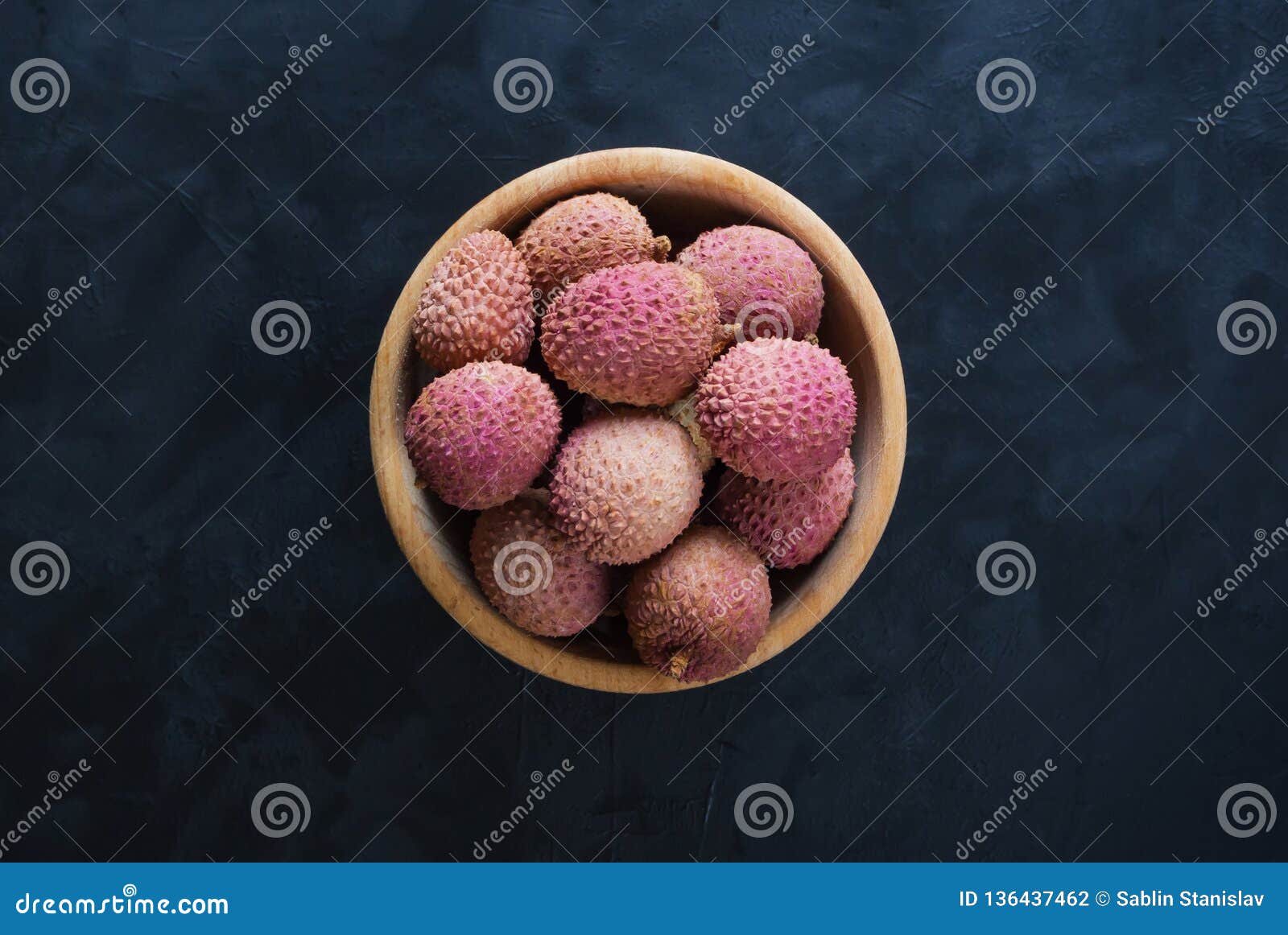 Ripe Lychees on a Black Table. Top View. Stock Photo - Image of chinese ...