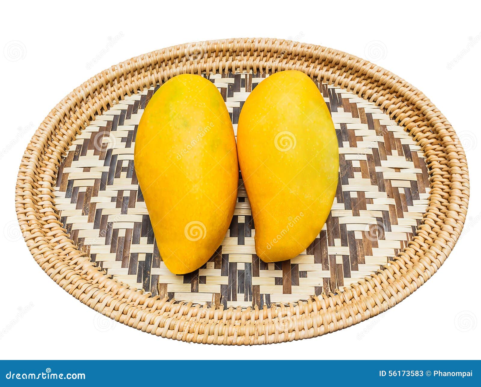 Ripe mango in Bamboo tray stock image. Image of fresh - 56173583
