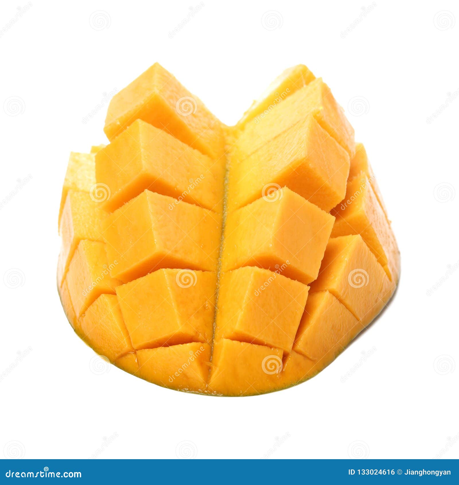 Ripe mango, cube cut stock photo. Image of mango, tropical - 133024616
