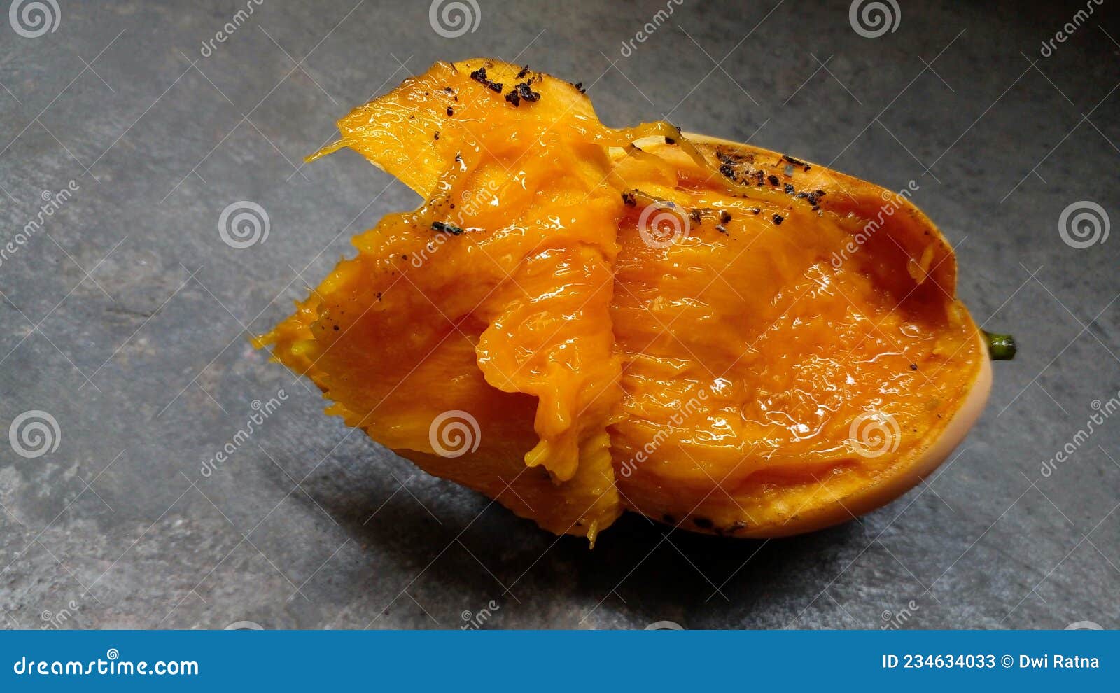 Ripe Mango. Mango Fruit Whose Skin Was Cracked Peeled Off because it ...