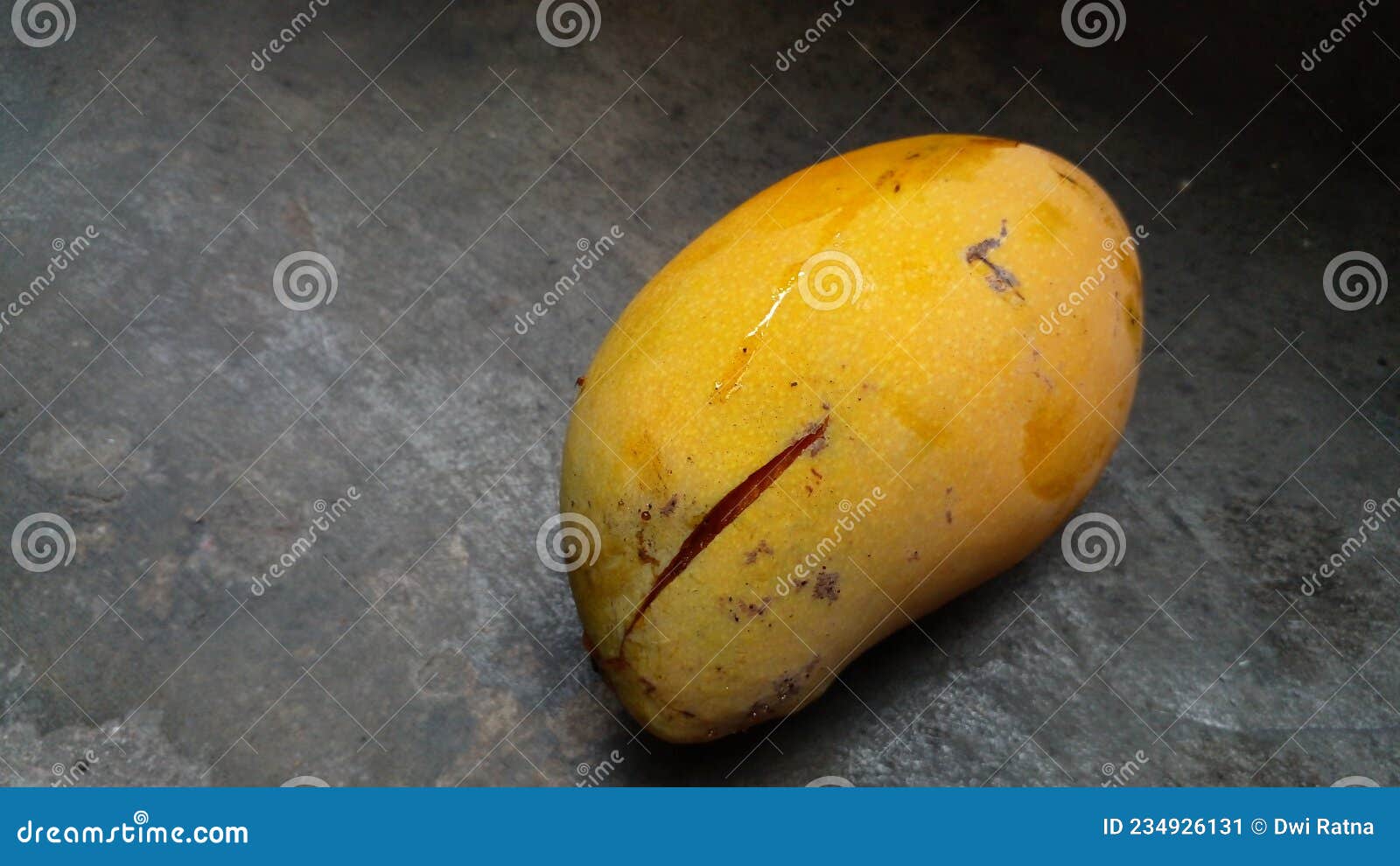 Ripe Mango. Mango Fruit Whose Skin Was Cracked Peeled Off because it ...