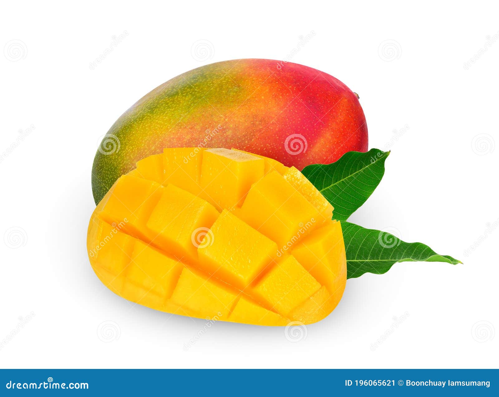 Ripe Mango with Leaf Isolated on White Stock Image - Image of studio ...