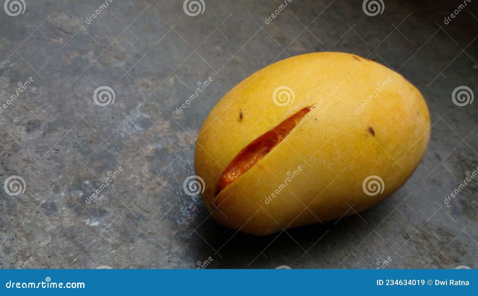 Ripe Mango. Mango Fruit Whose Skin Was Cracked Peeled Off because it ...