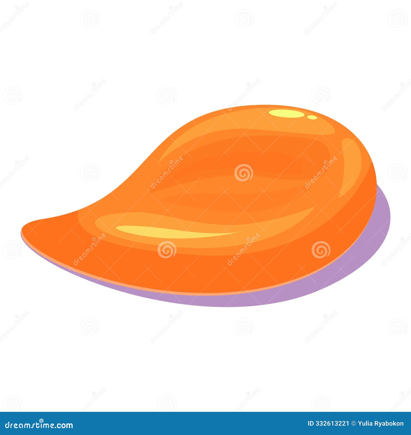 Ripe Mango Pulp Lying on Surface with Shadow Stock Illustration ...