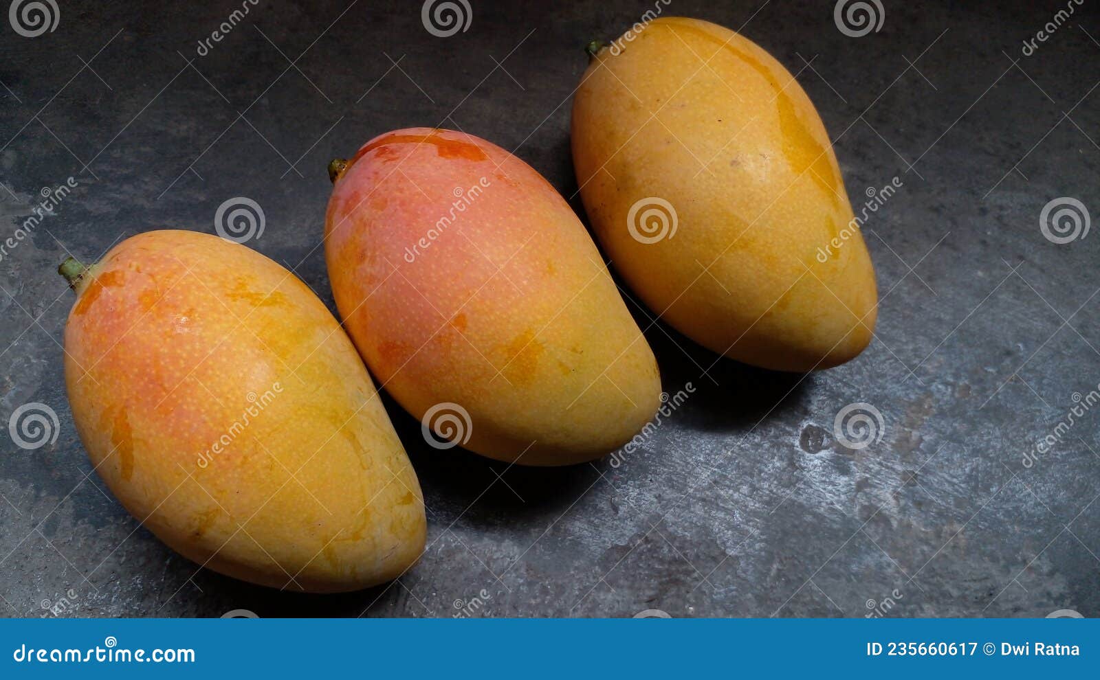 Ripe Mango. Reddish Yellow Mango is Placed on a Cement Floor Stock ...