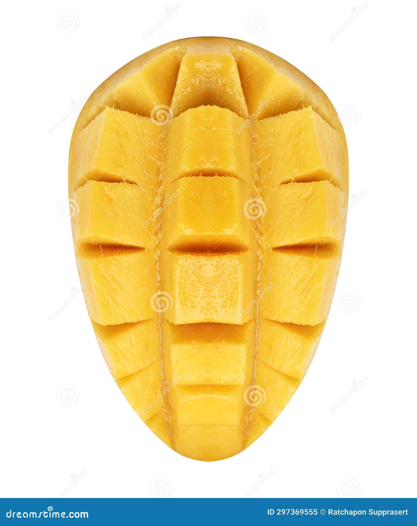 Ripe Mango Sliced Squares Border Pattern Isolated on White Background ...