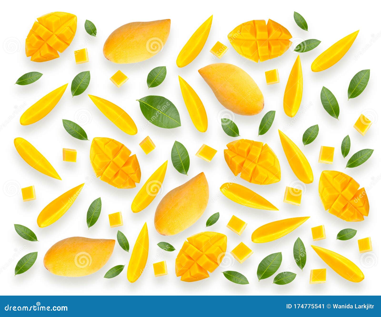 Ripe Mango Top View on White Background Stock Image - Image of citrus ...