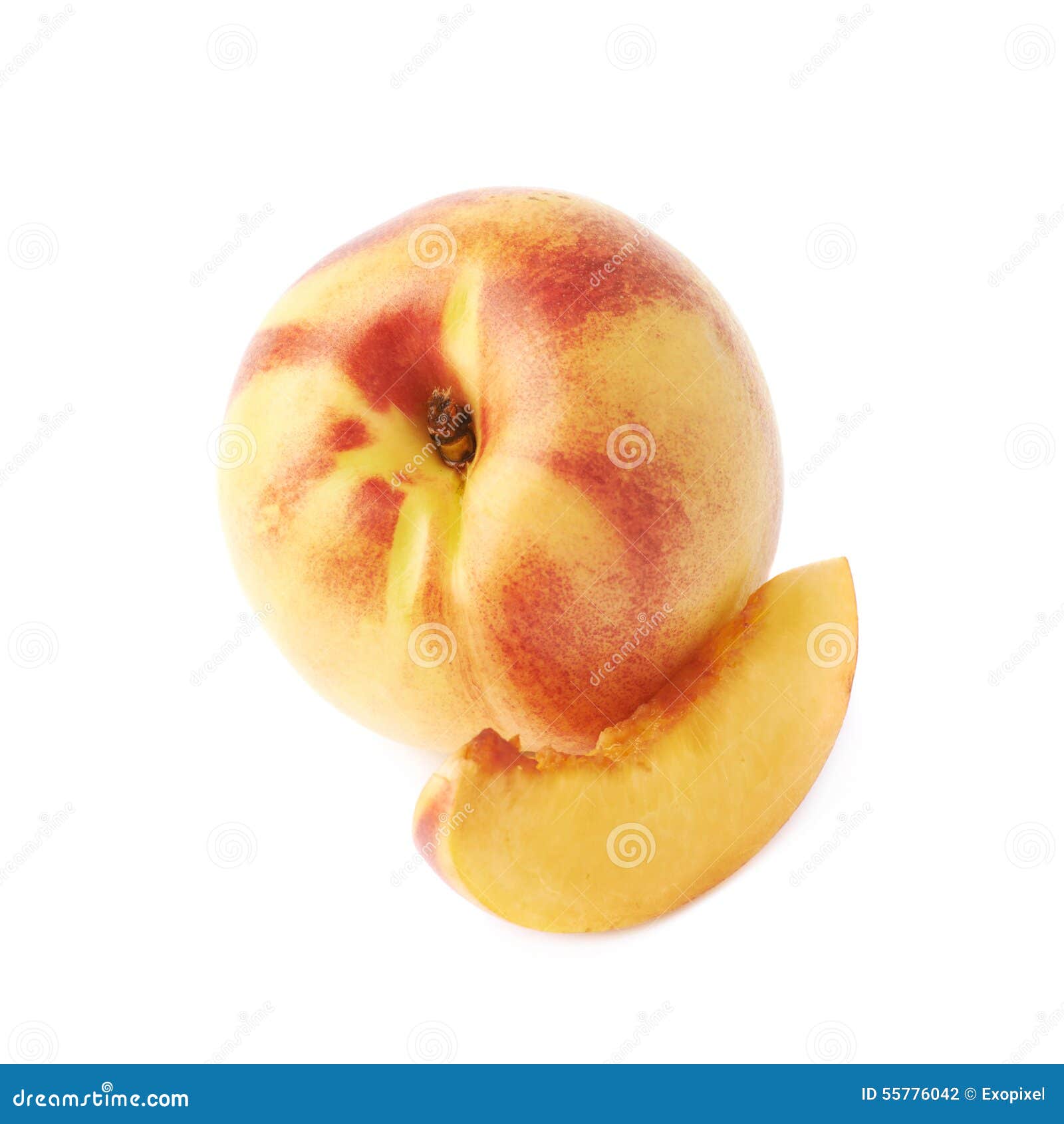Ripe Nectarine Fruit Isolated Stock Photo - Image of segment, dessert ...