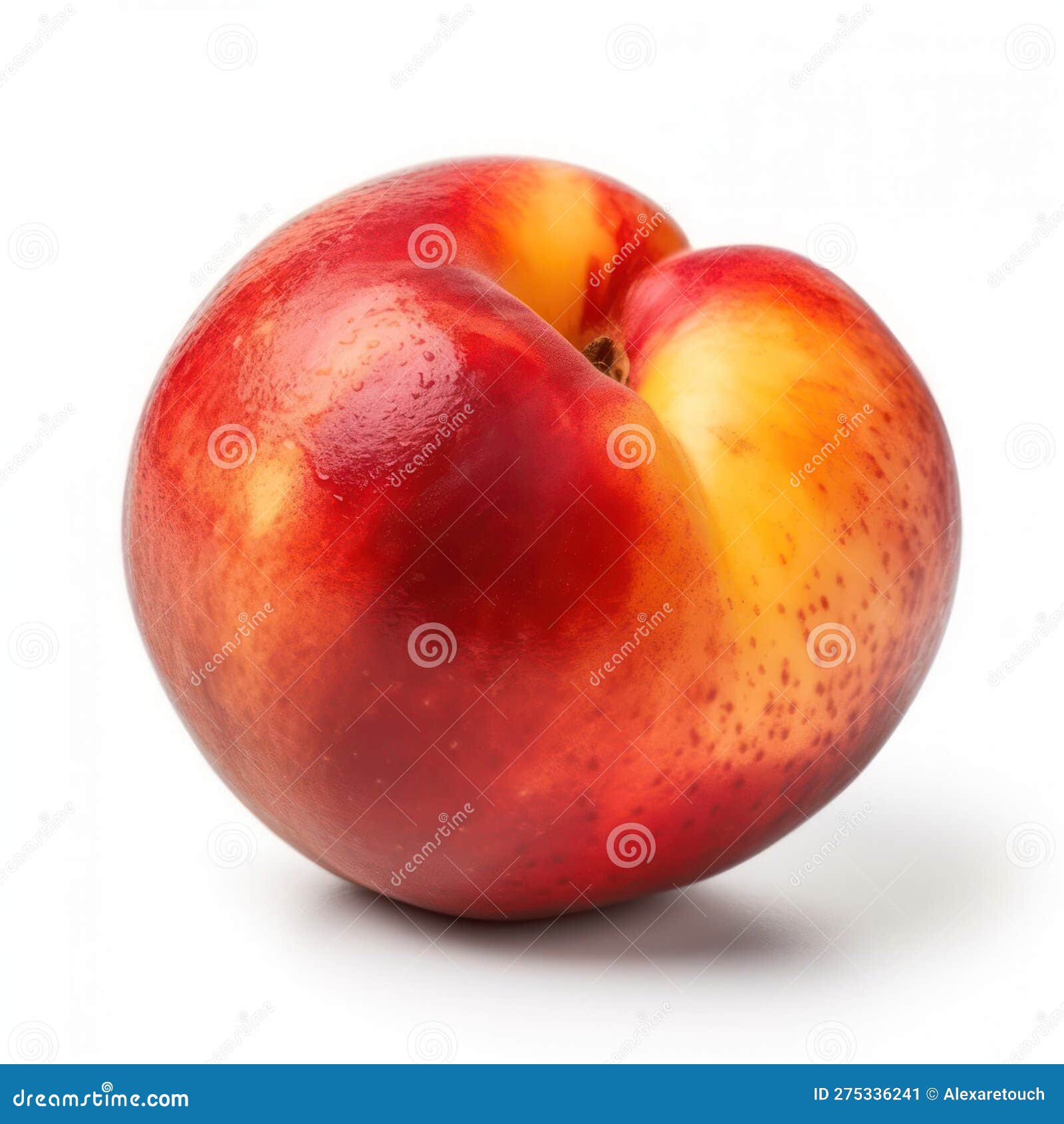 Ripe Nectarine on White Background Stock Illustration - Illustration of ...