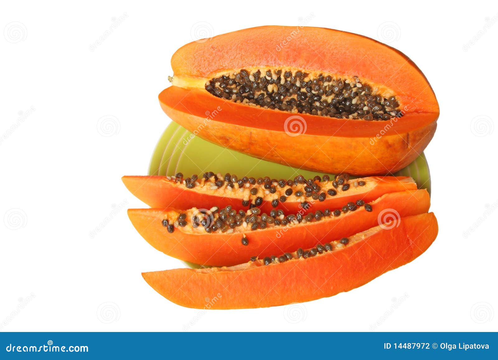 Ripe Orange Papaya on a Plate Stock Photo - Image of isolated, orange ...