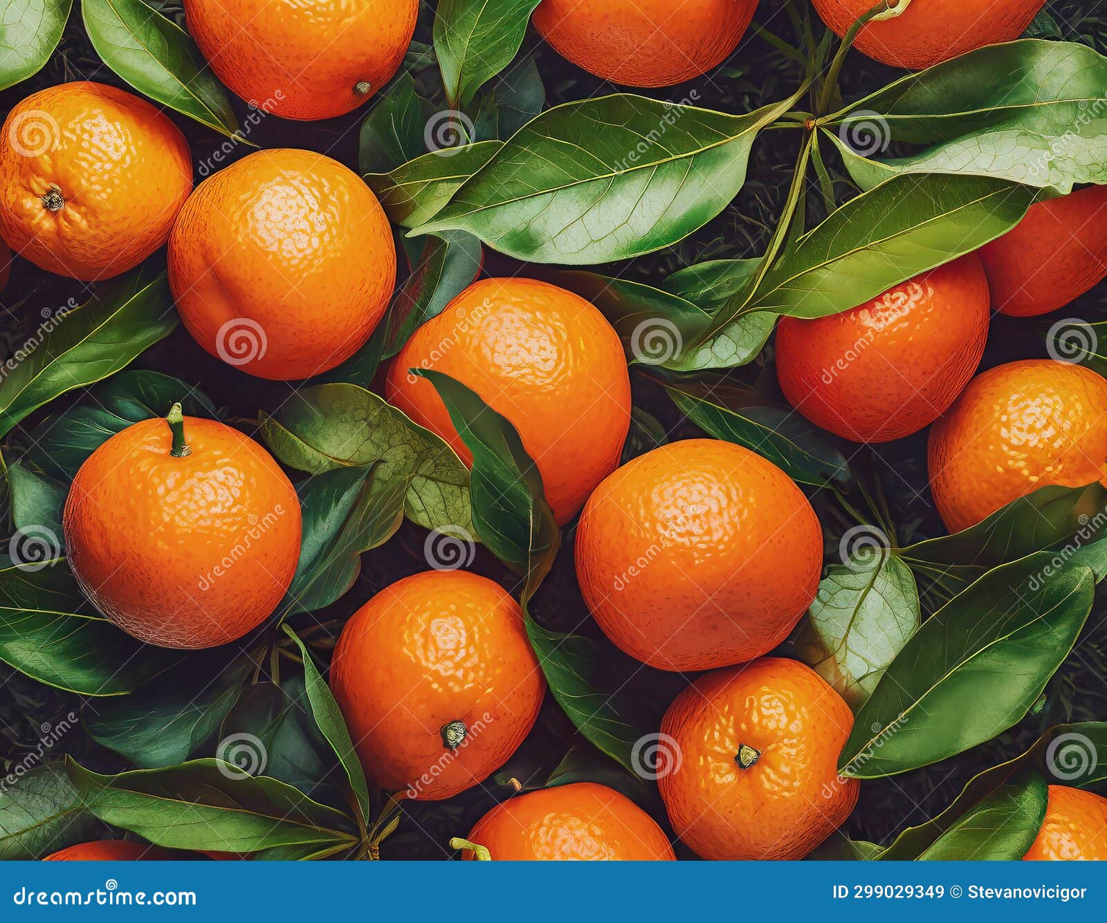 Ripe Oranges Pattern from Above, Generative Ai Stock Illustration ...