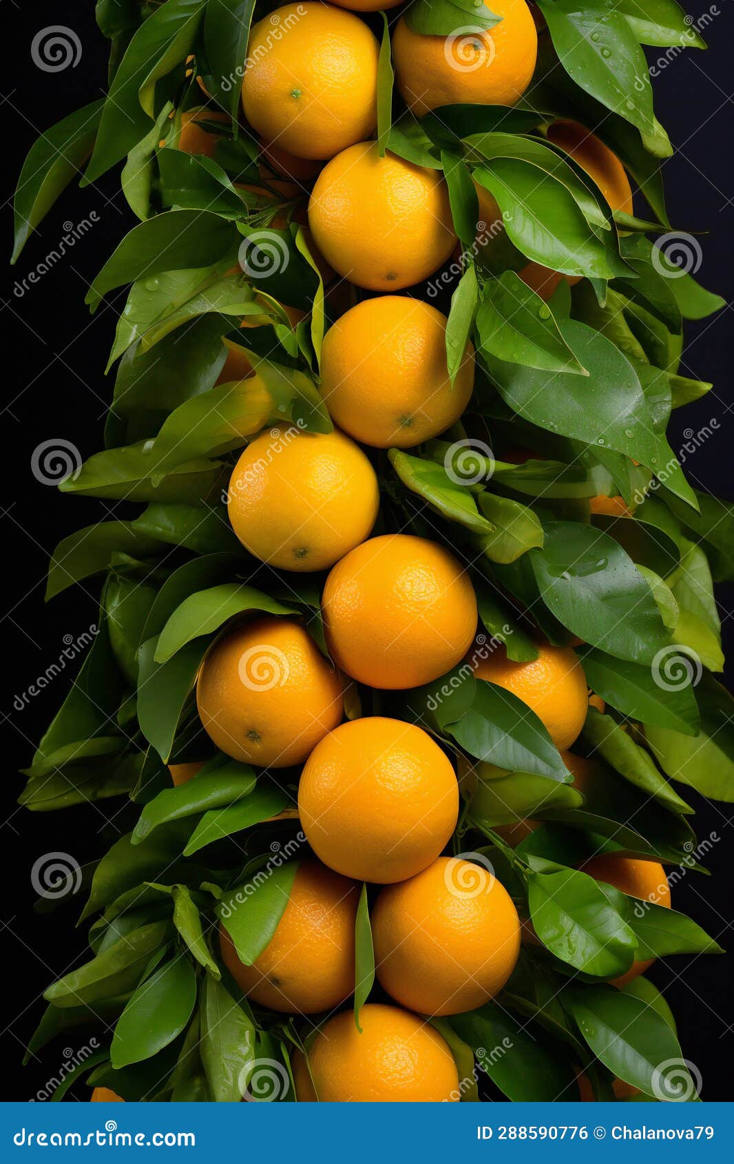 Ripe Oranges in a Vertical Row . Vertical Banner. Generative Ai Stock ...