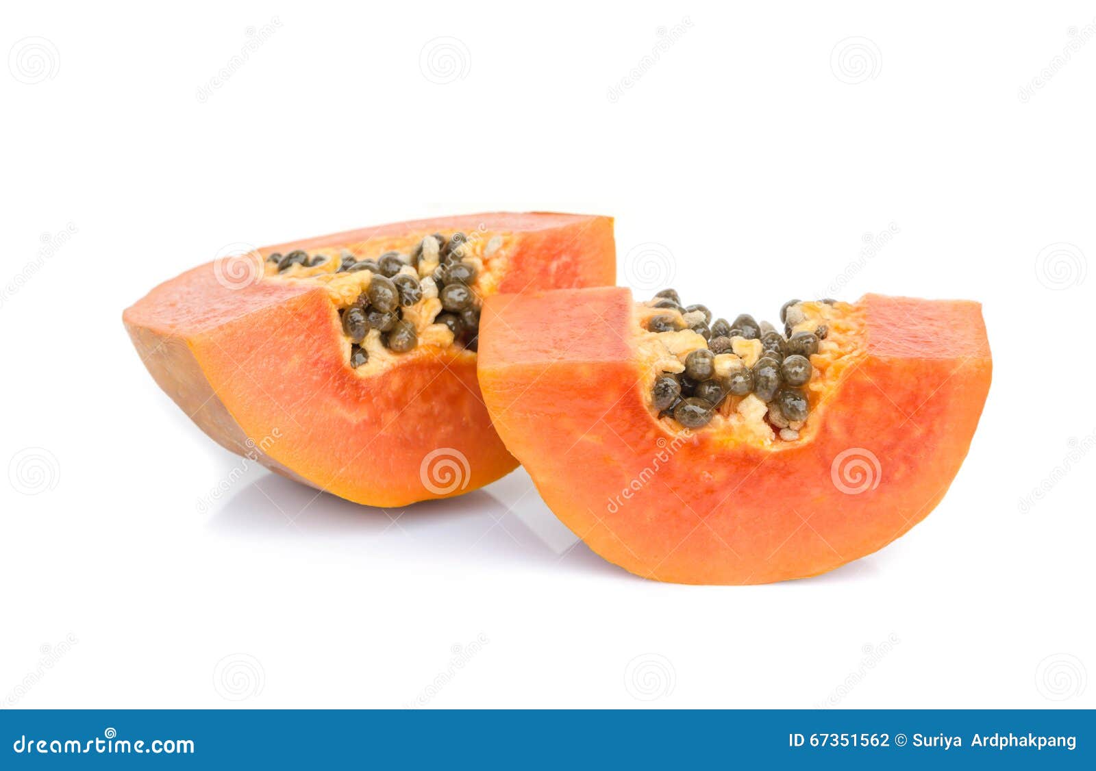 Ripe Papaya Isolated on White Stock Photo - Image of delicious, fruit ...