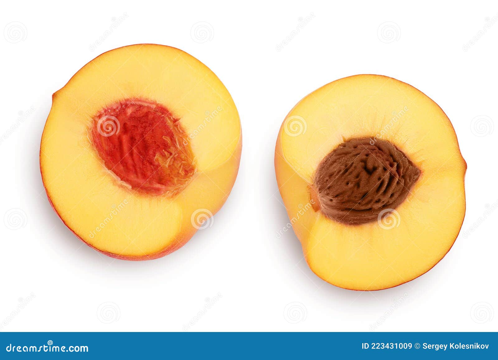 Peach Cut In Half On White Royalty-Free Stock Photography ...