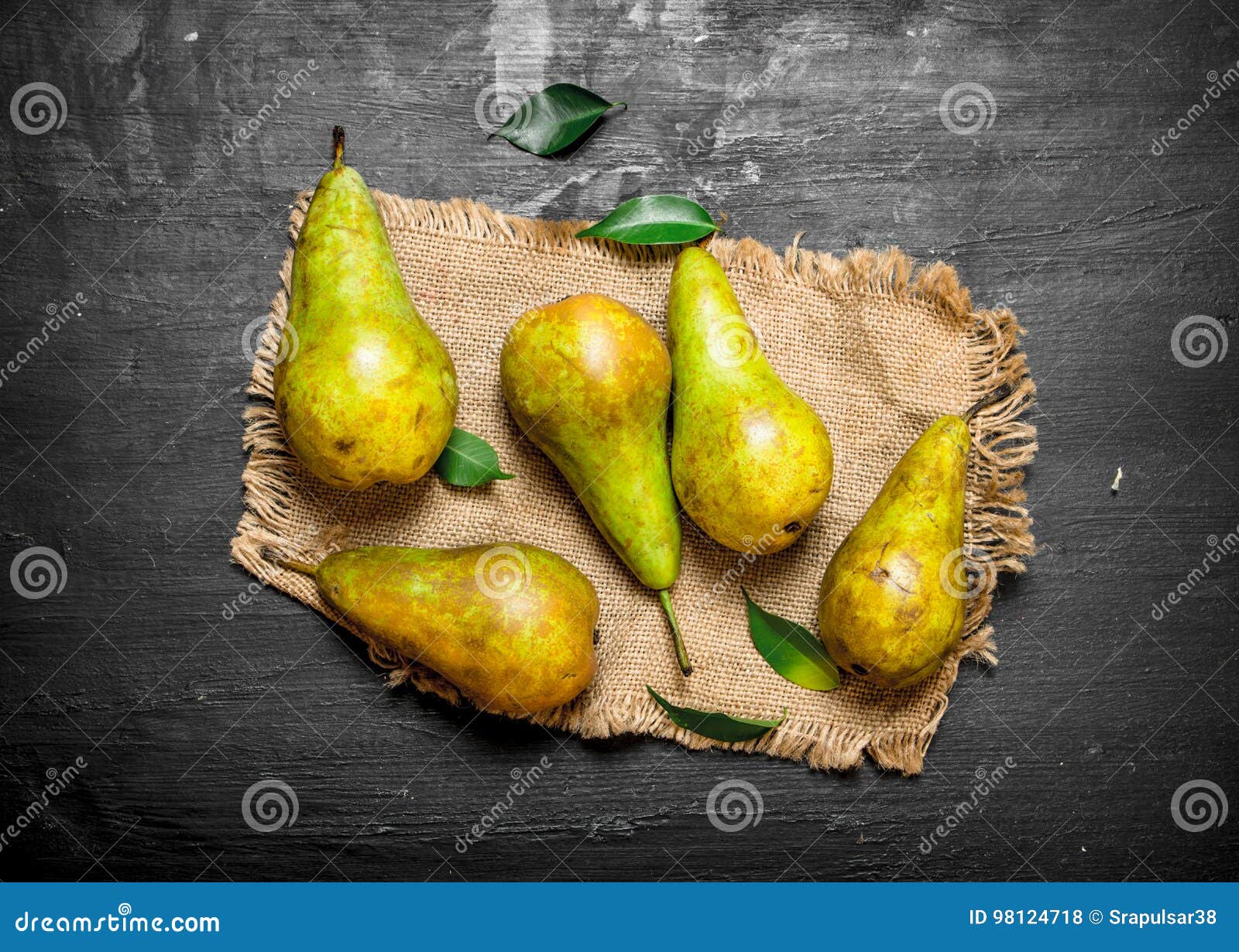 Ripe pear. stock photo. Image of fruit, ingredient, leaves - 98124718
