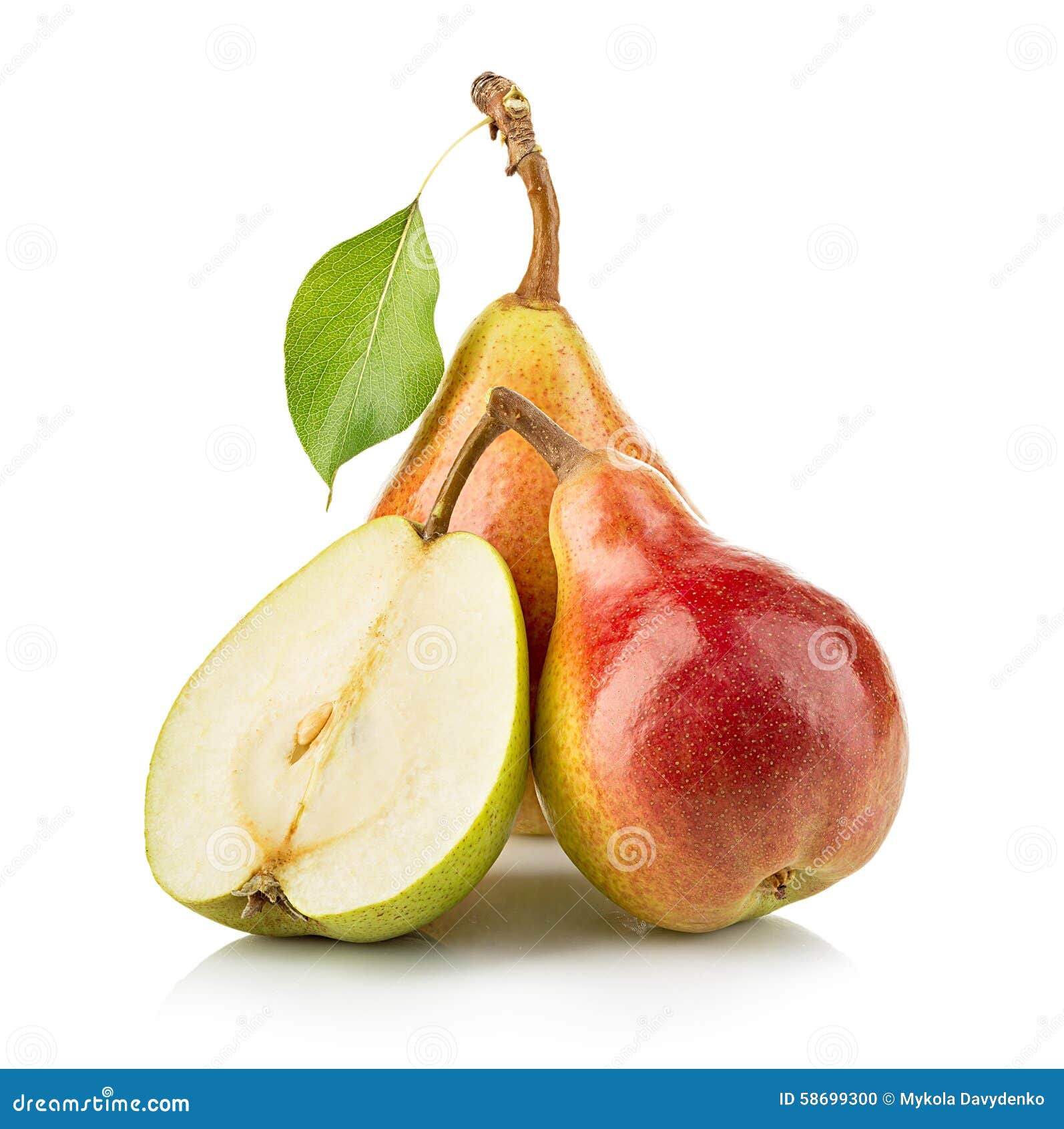 Ripe Pears Close-up Isolated Stock Photo - Image of food, fruit: 58699300